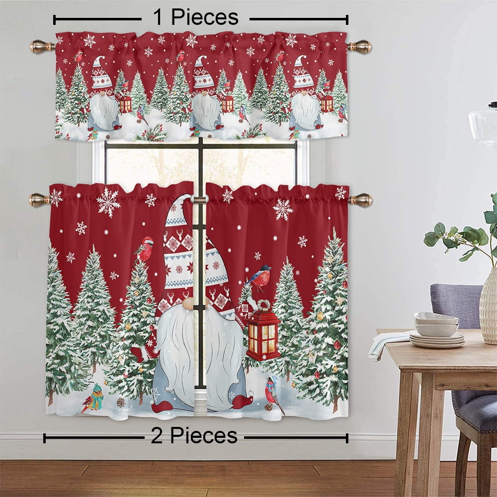 Skearow Christmas Kitchen Valance Xmas Cafe Tier Thermal Insulated ...