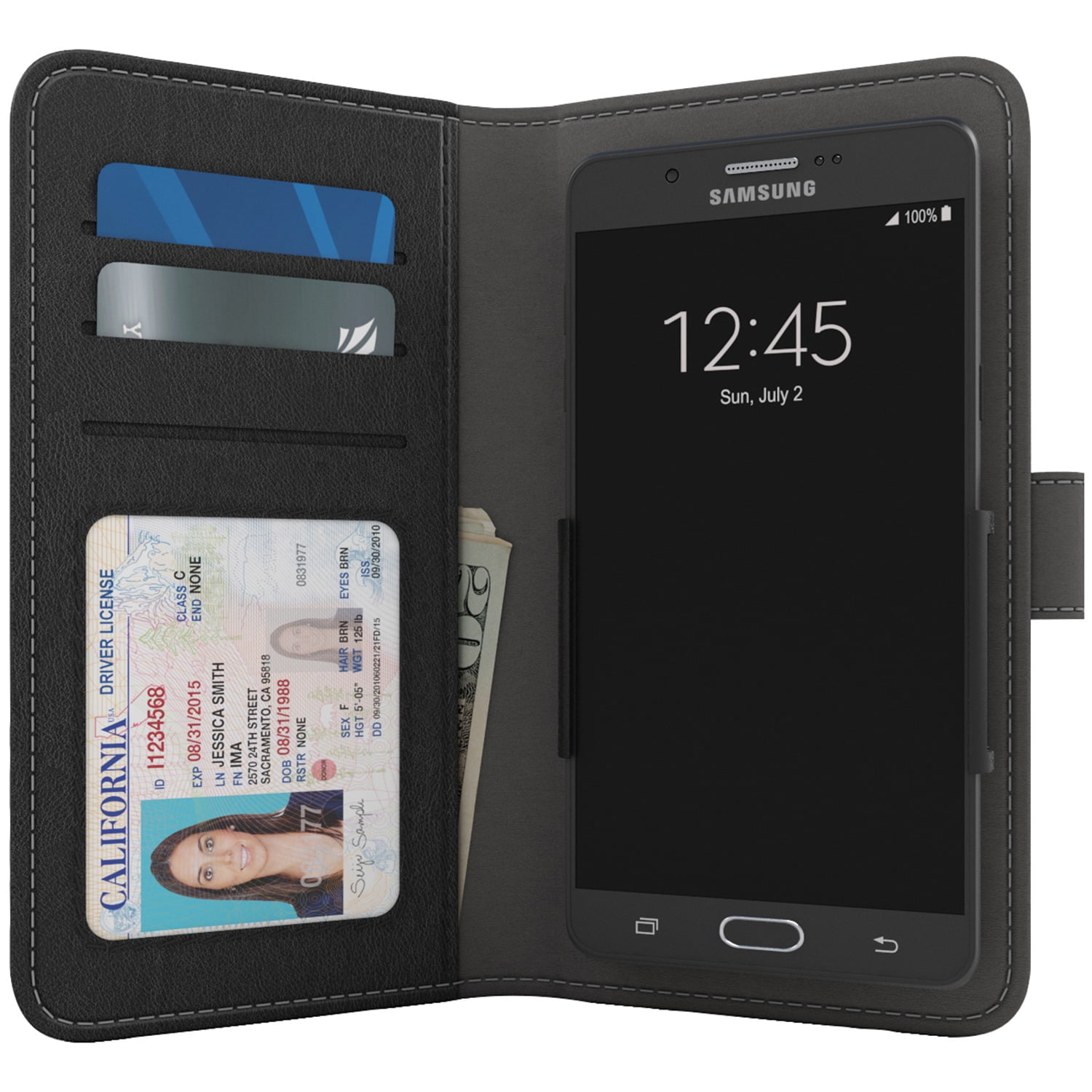 Skech SK45-UWL-BLK 5.3"–6.3" Universal Smartphone Wallet Case - Walmart.com