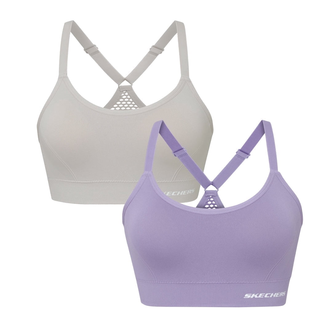 Skechers 2 Pack Women's Cami Sports Bra - Seamless, Ashes of Roses ...