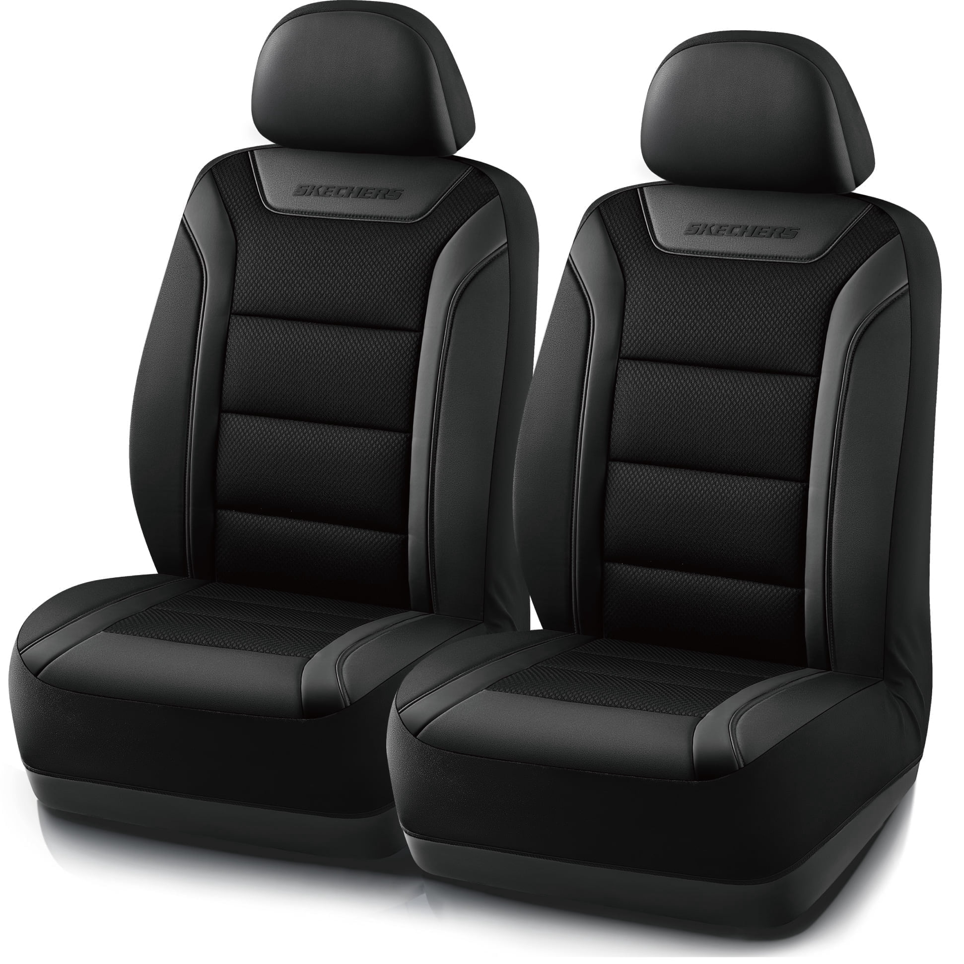 Skechers Leather Mesh Car Seat Cover, Black, Breathable Ventilation ...