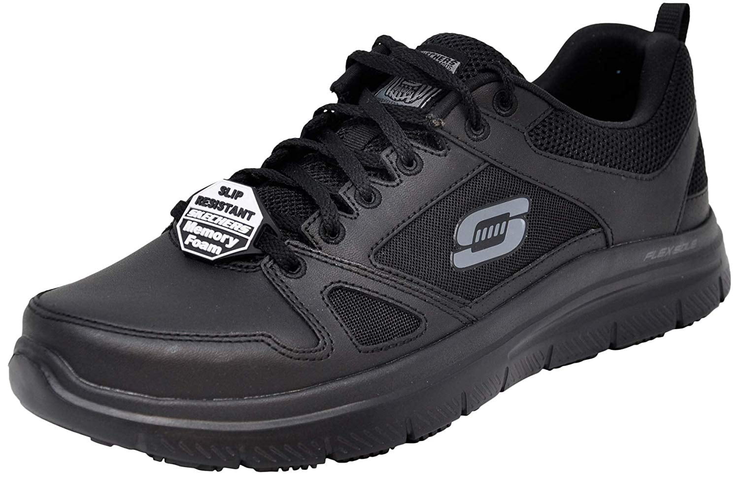 Skechers Men's Flex Advantage SR Work Shoe, Black/Black, 12 M US ...