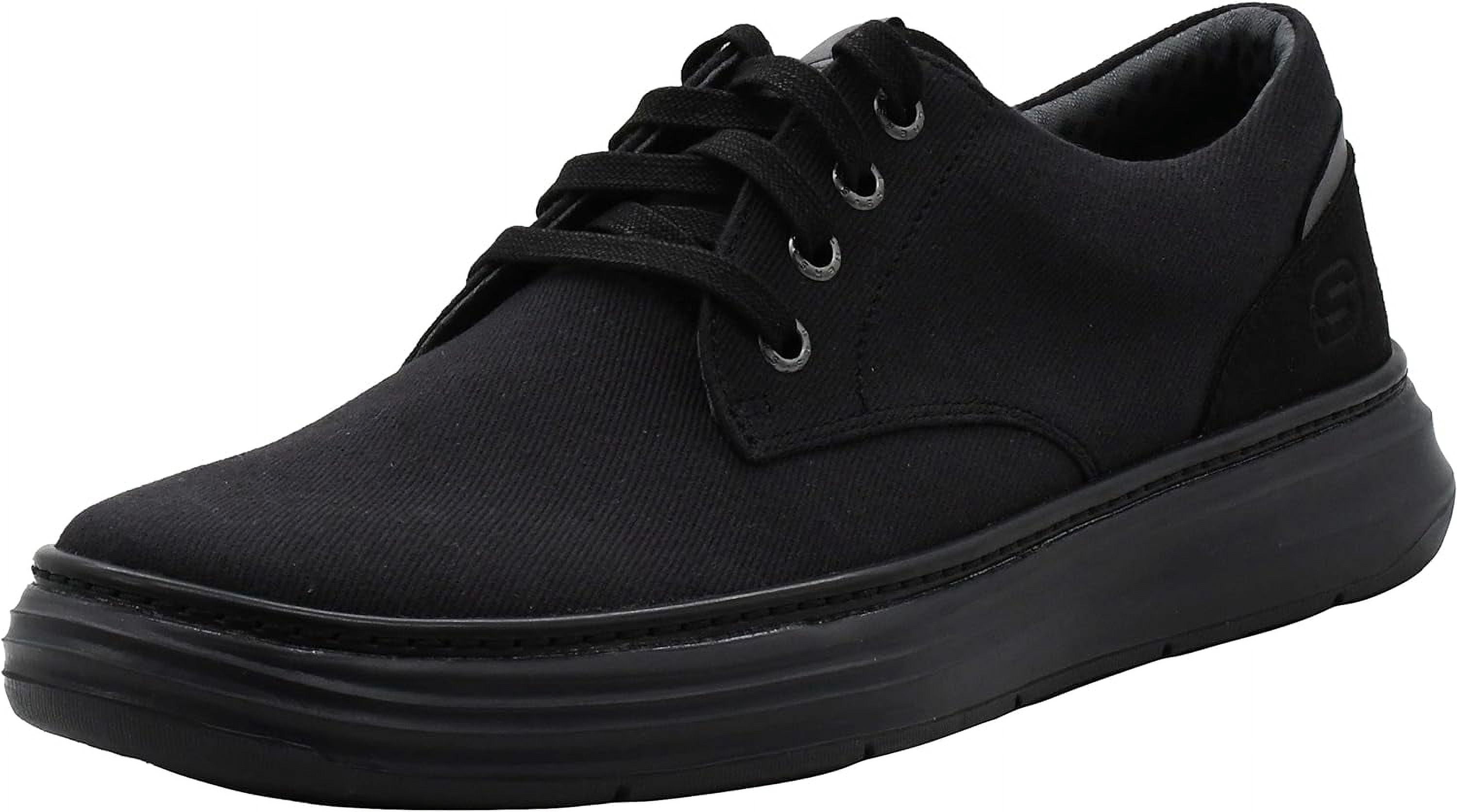Skechers Men's Moreno Canvas Oxford Shoe, Black/Black, 9.5 W US ...