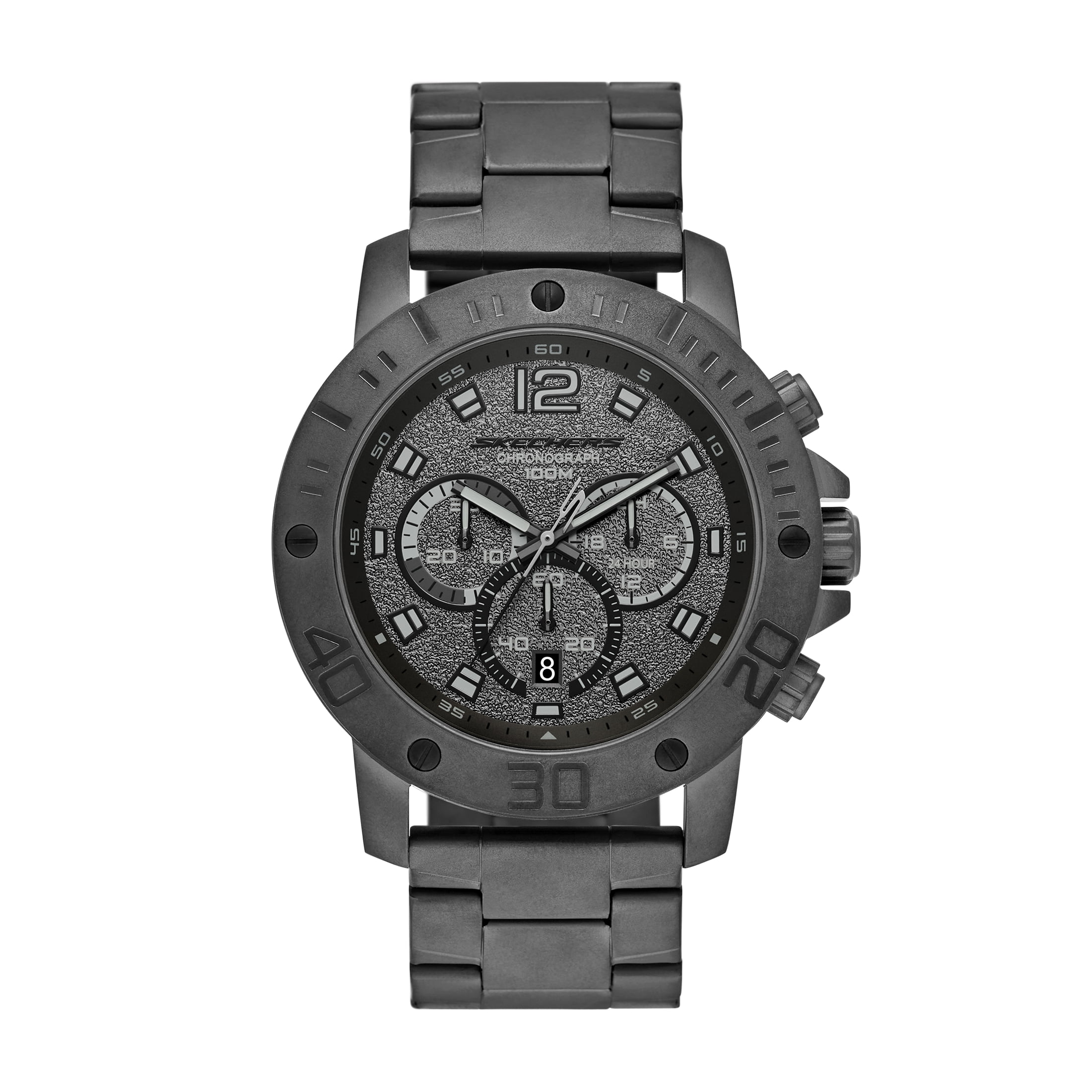 Skechers Men's Newton Chronograph Gunmetal Stainless Steel Watch ...