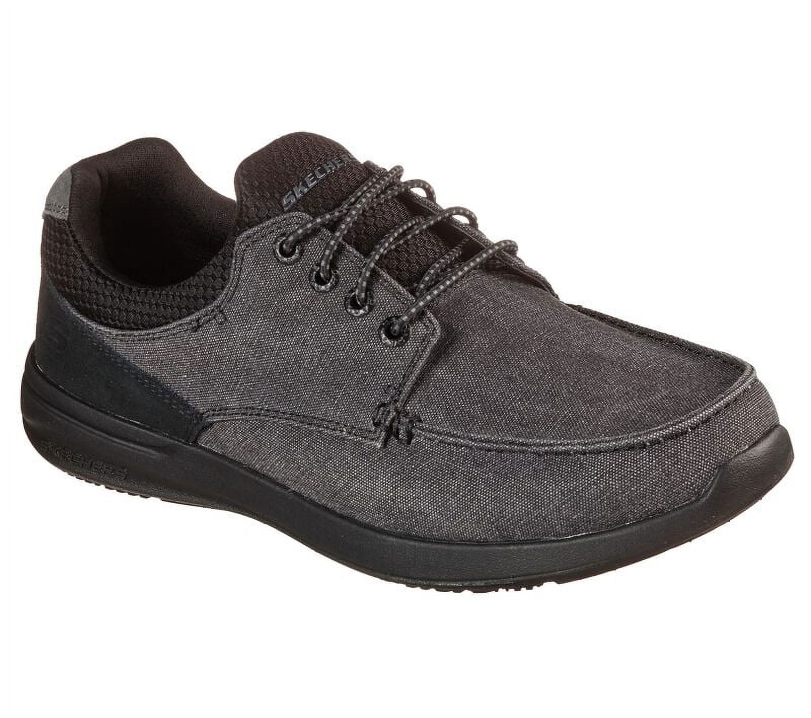 Skechers Men's Relaxed Fit-Elent-Mosen Boat Shoe, Black/Black, 11 M US ...