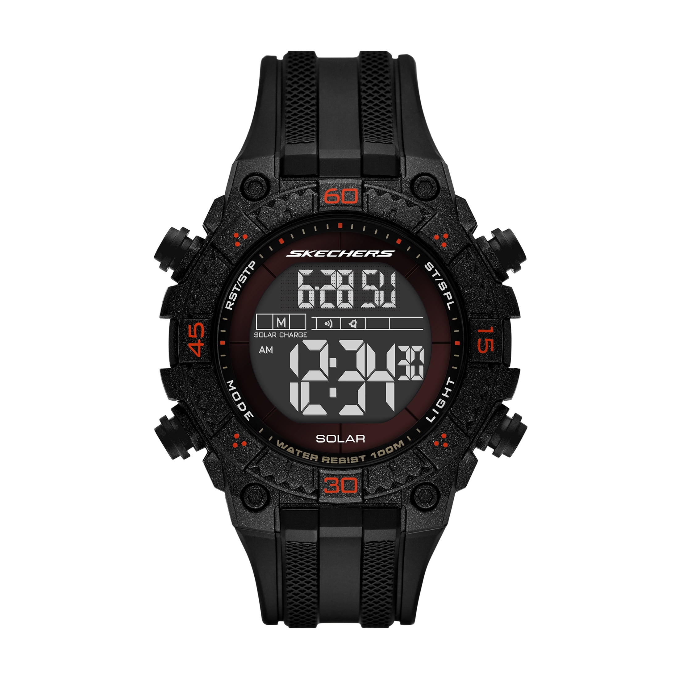 Skechers Men's SolarPro Solar-Powered Black Plastic Watch - Walmart.com