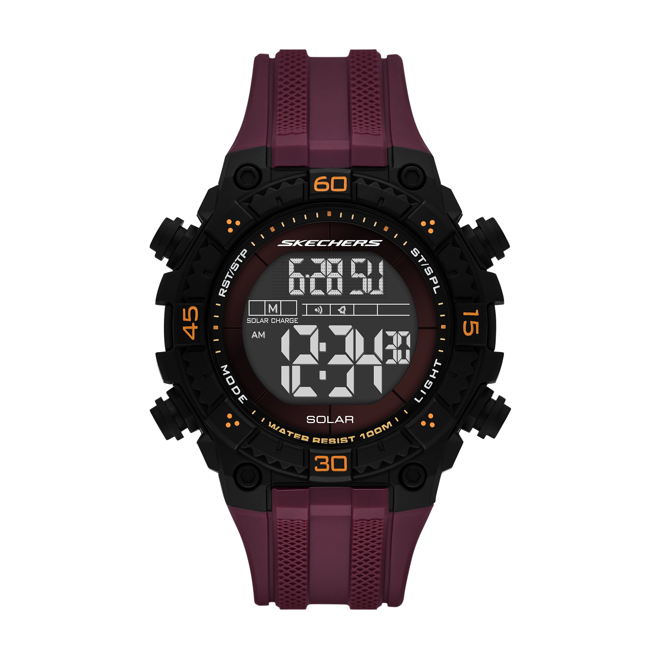 Skechers Men's SolarPro Solar-Powered Burgundy Plastic Watch - Walmart.com