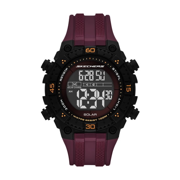 Skechers Men's SolarPro Solar-Powered Burgundy Plastic Watch - Walmart.com