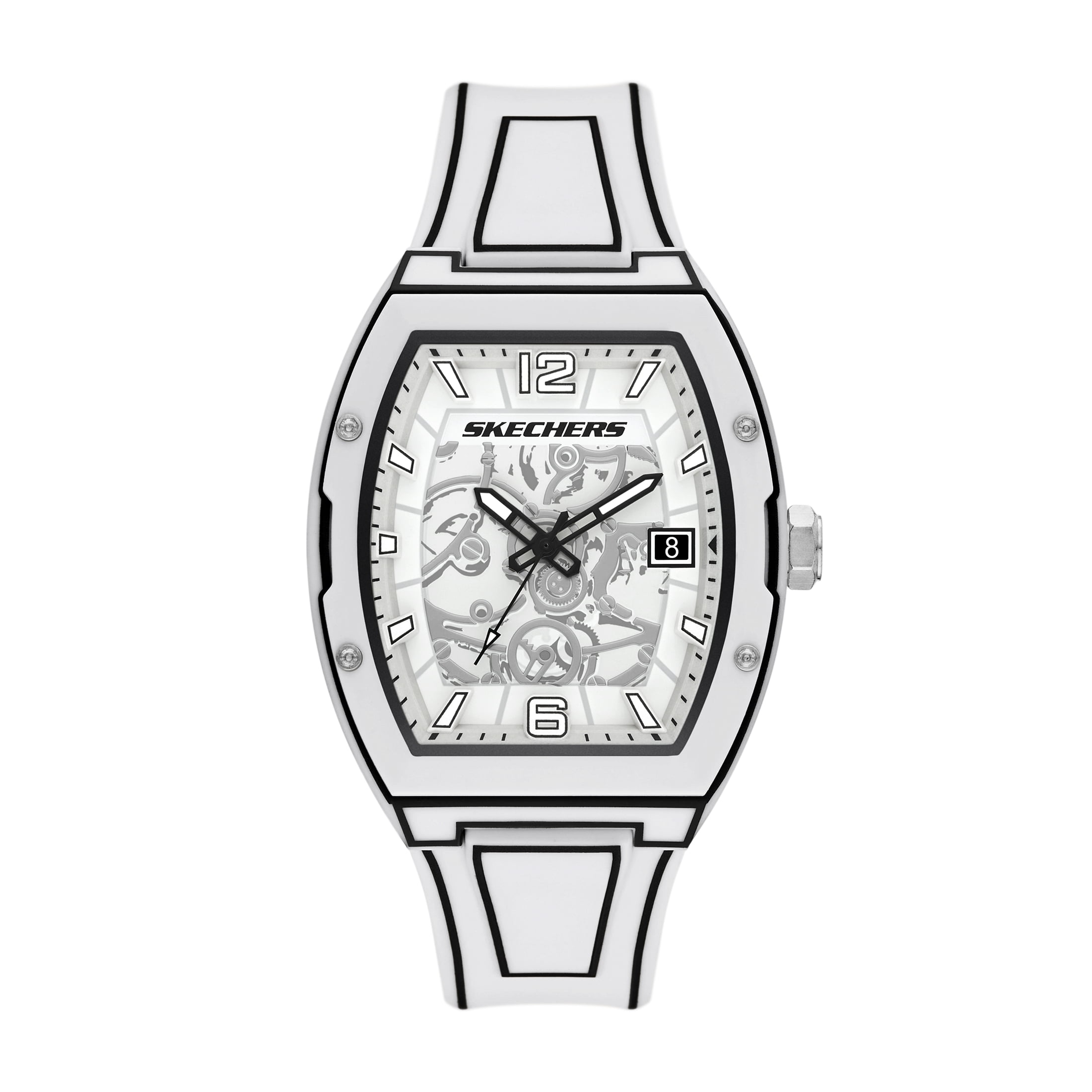 Skechers Men's Tellem Three-Hand Date White Plastic Watch - Walmart.com