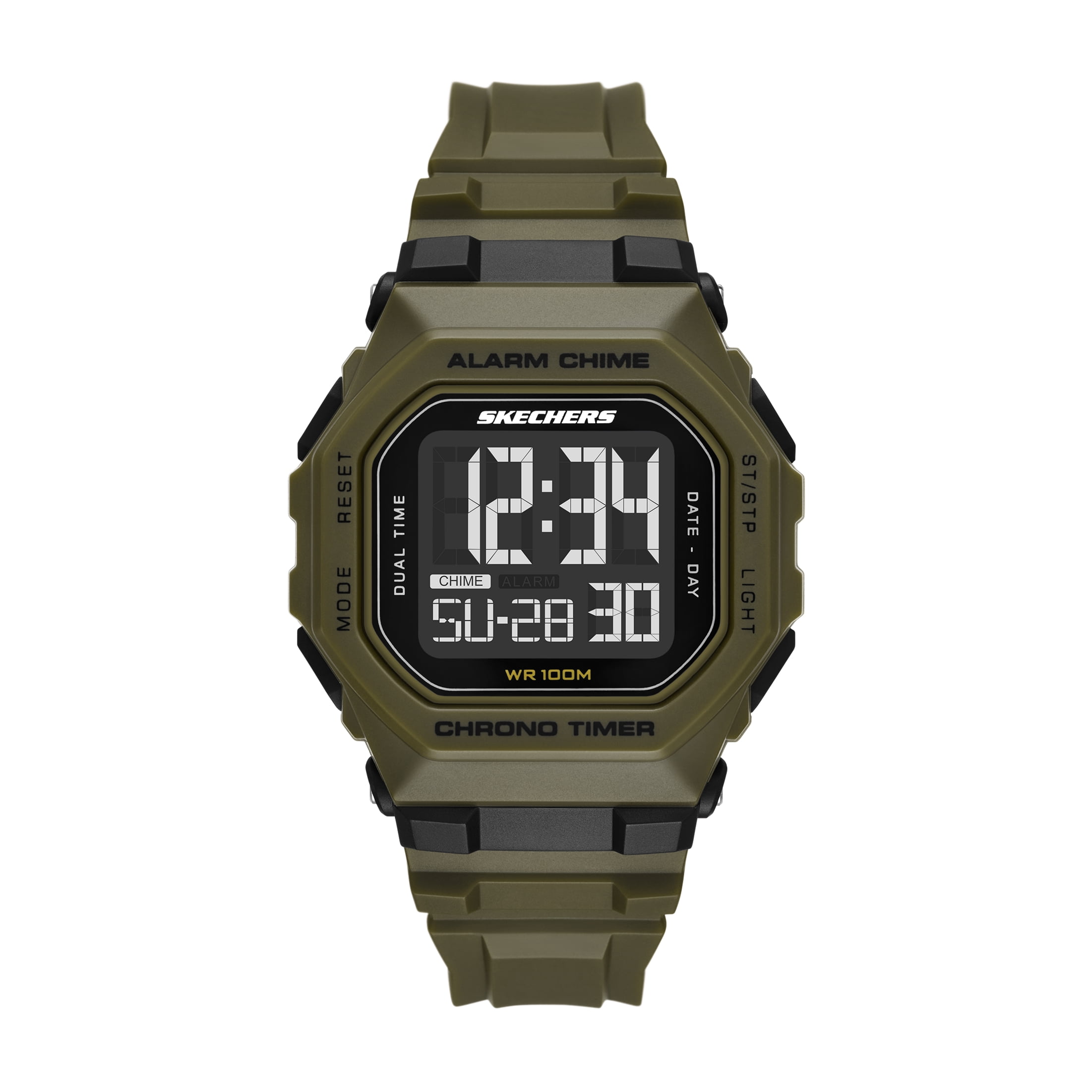 Skechers Men's Whitfield Digital, Green Polycarbonate Watch - Walmart.com