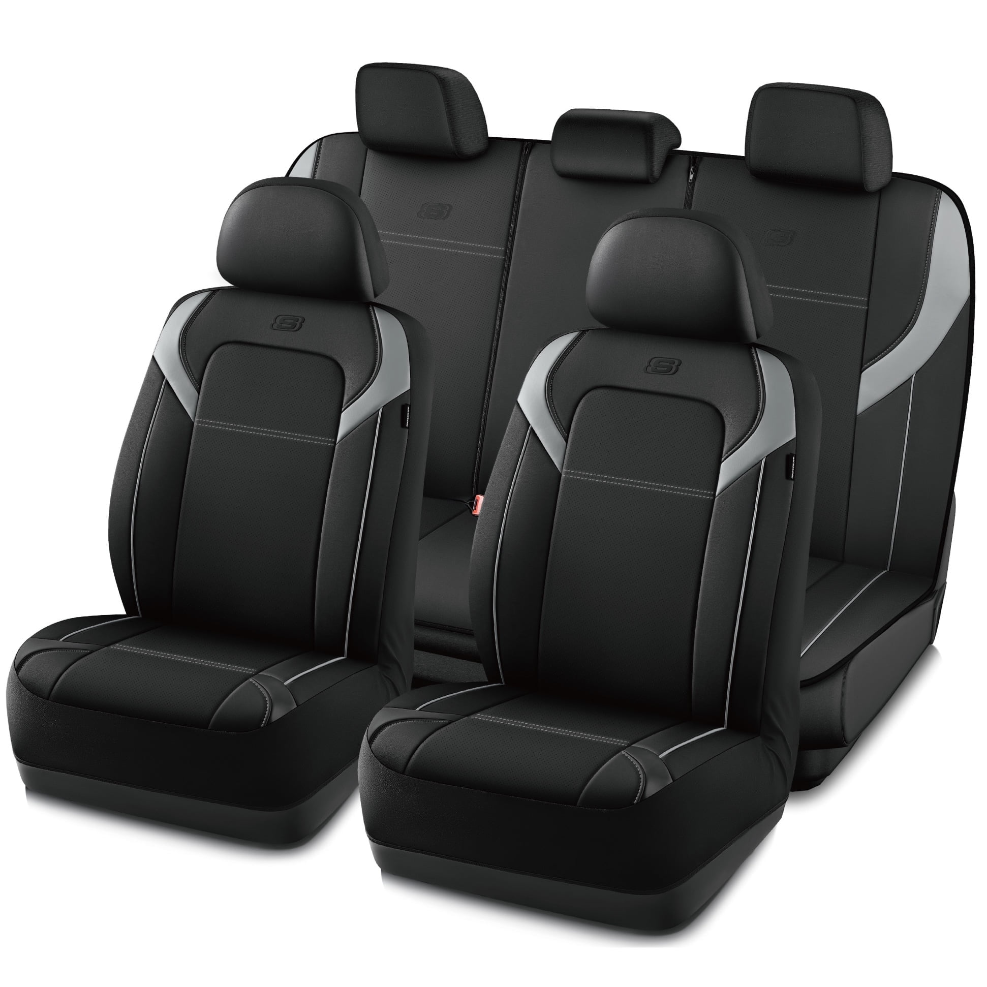 Skechers Premium Leather Car Seat Cover – Full Set, Durable, Breathable ...