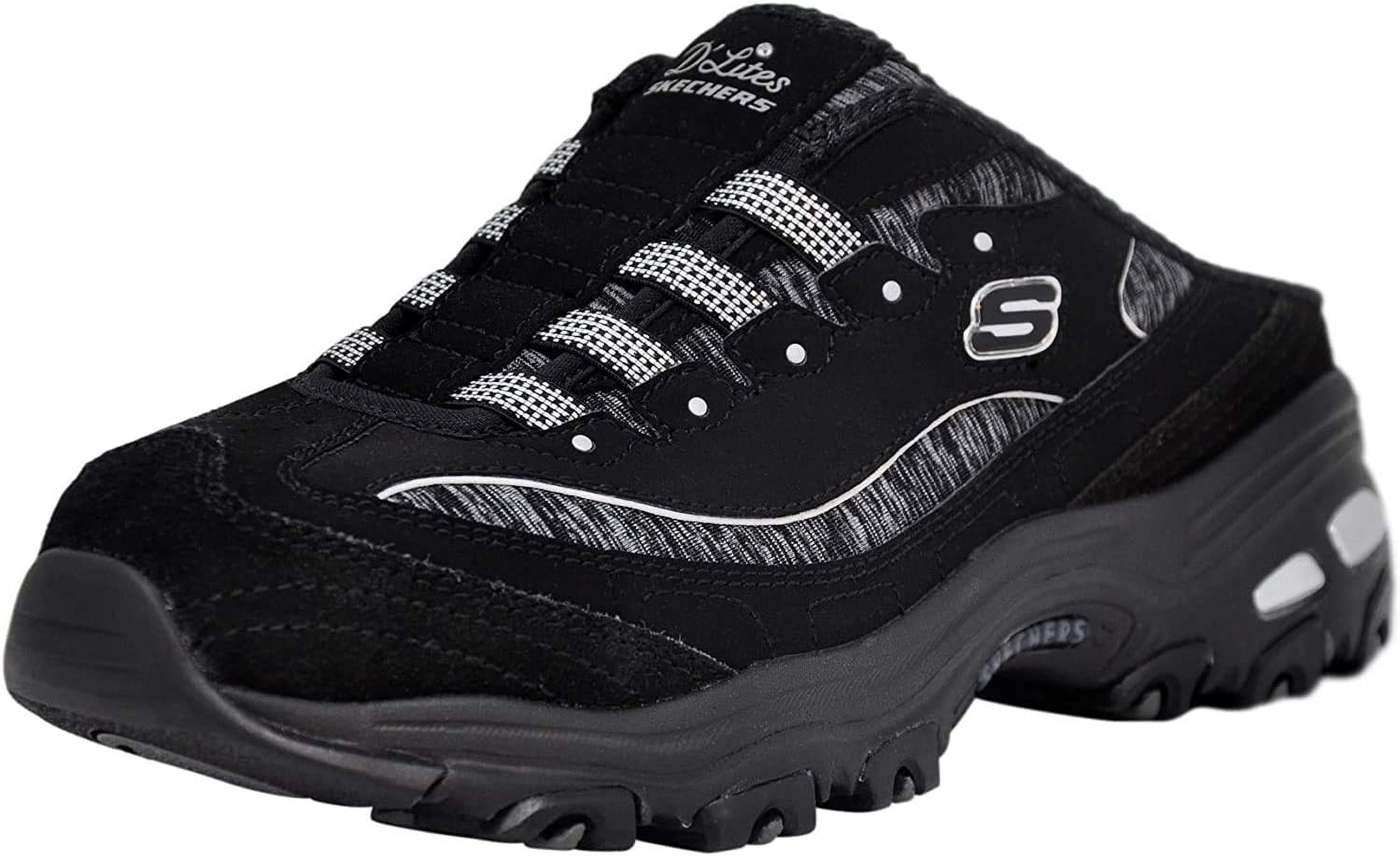 Skechers Sport Women's D'Lites Slip-On Mule Sneaker, Black, 7 W US ...