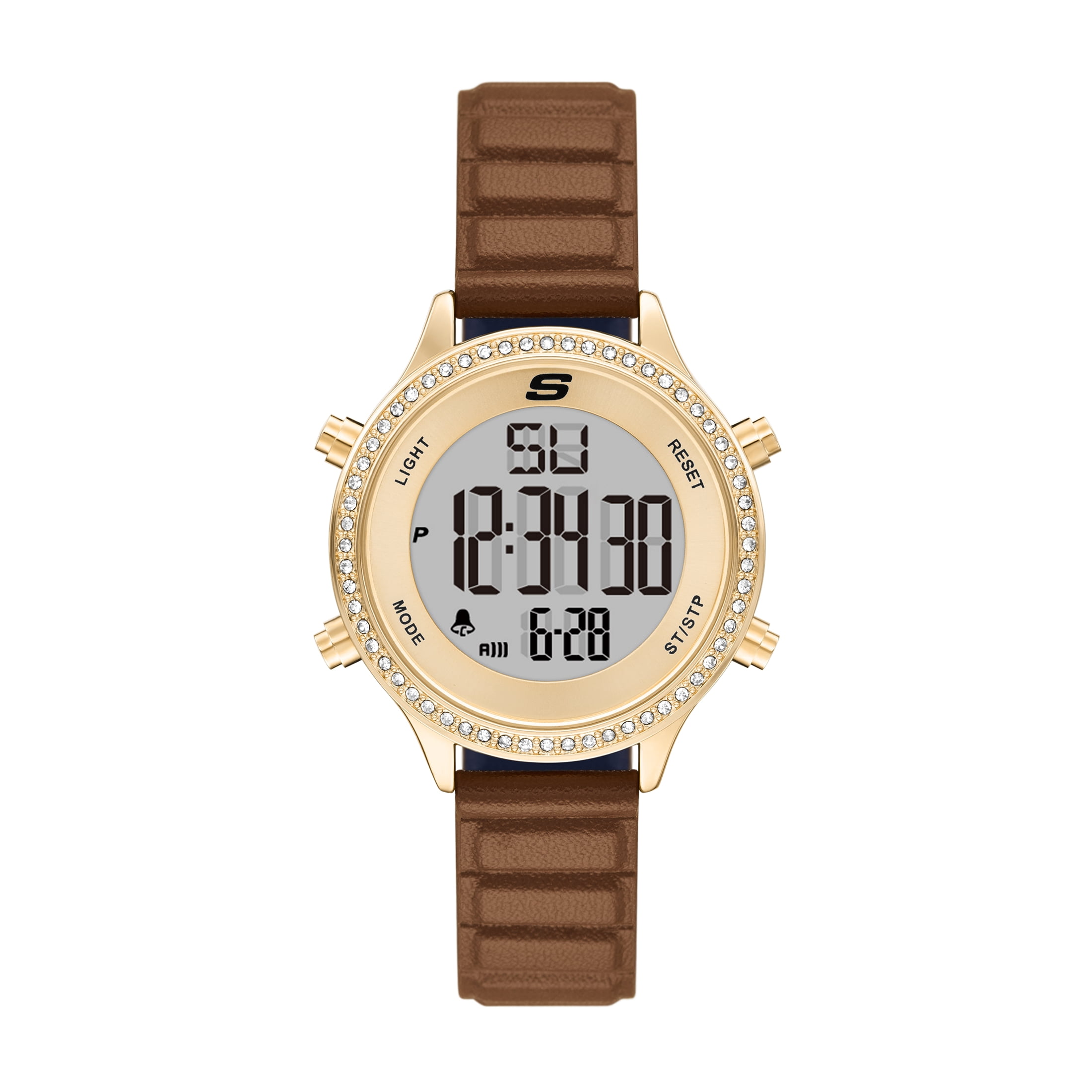 Skechers Women's Aliso Digital Brown Polyurethane Watch - Walmart.com