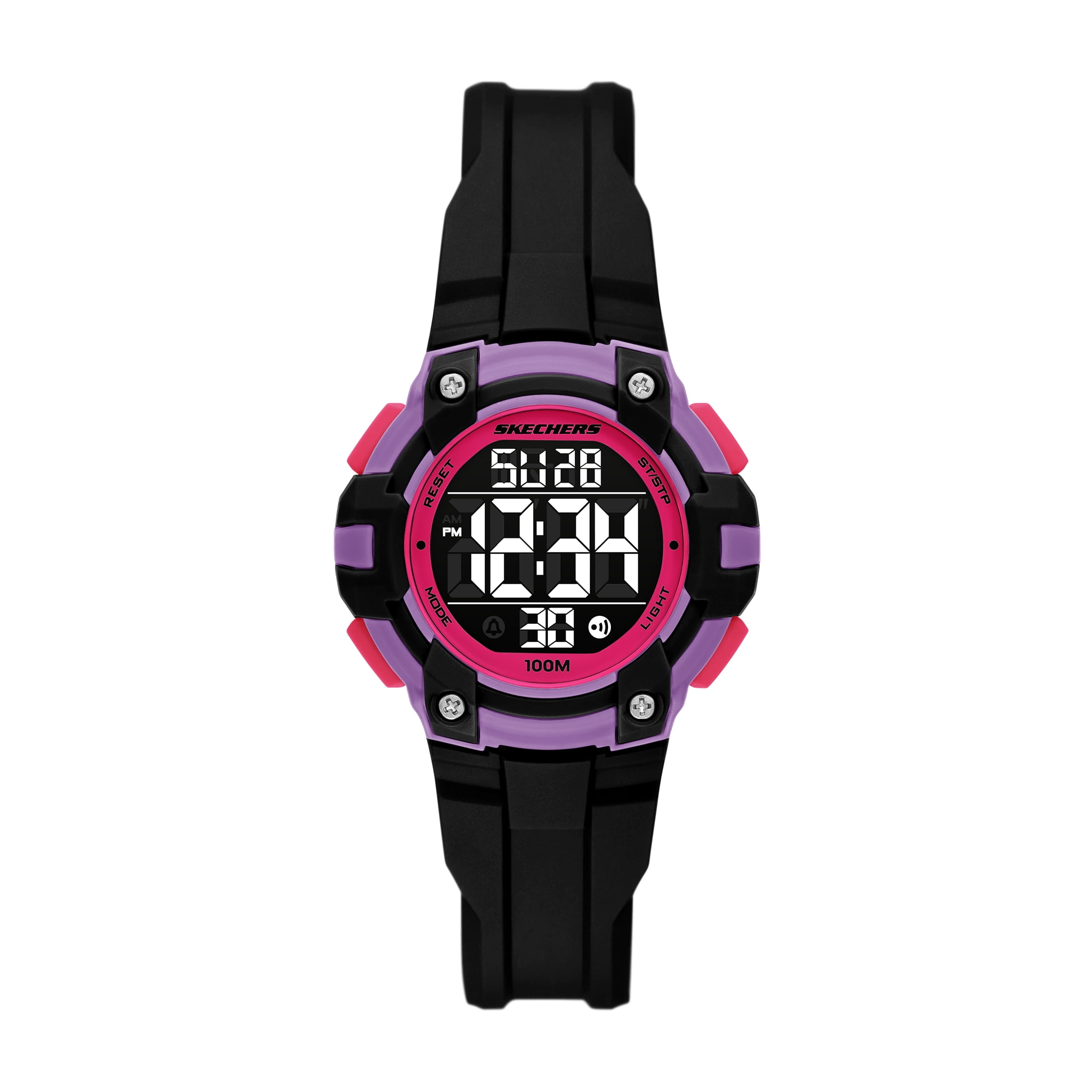 Skechers Women's Anoka Digital, Black Polycarbonate Watch - Walmart.com