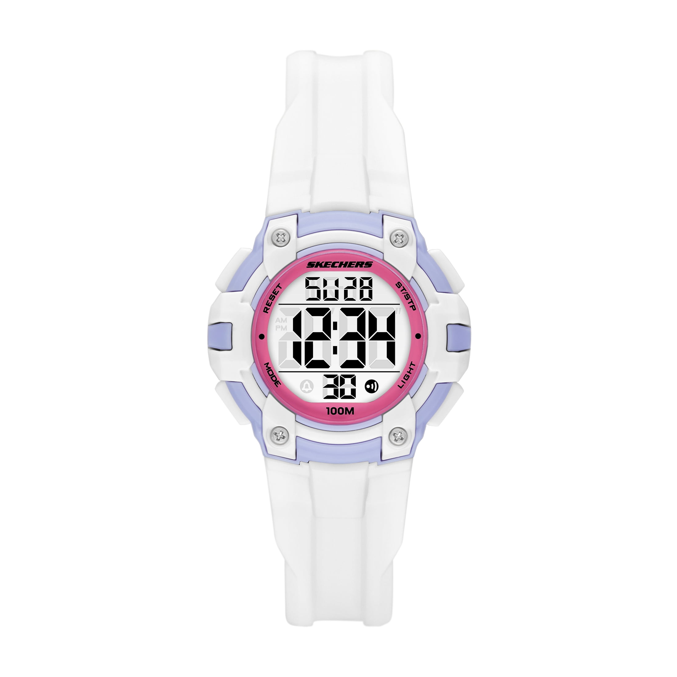 Skechers Women's Anoka Digital, White Polycarbonate Watch - Walmart.com