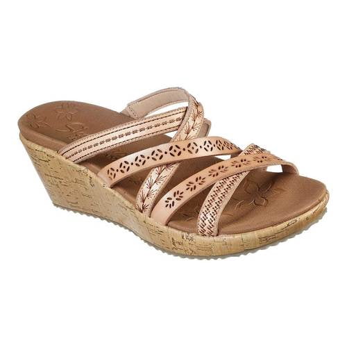 Skechers Women's Beverlee-Tiger Posse Wedge Sandal, Natural, 10 ...