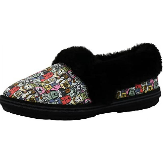 Skechers Women's Bobs Too Cozy- Snuggle Rovers Slipper Black/Multi 9 ...
