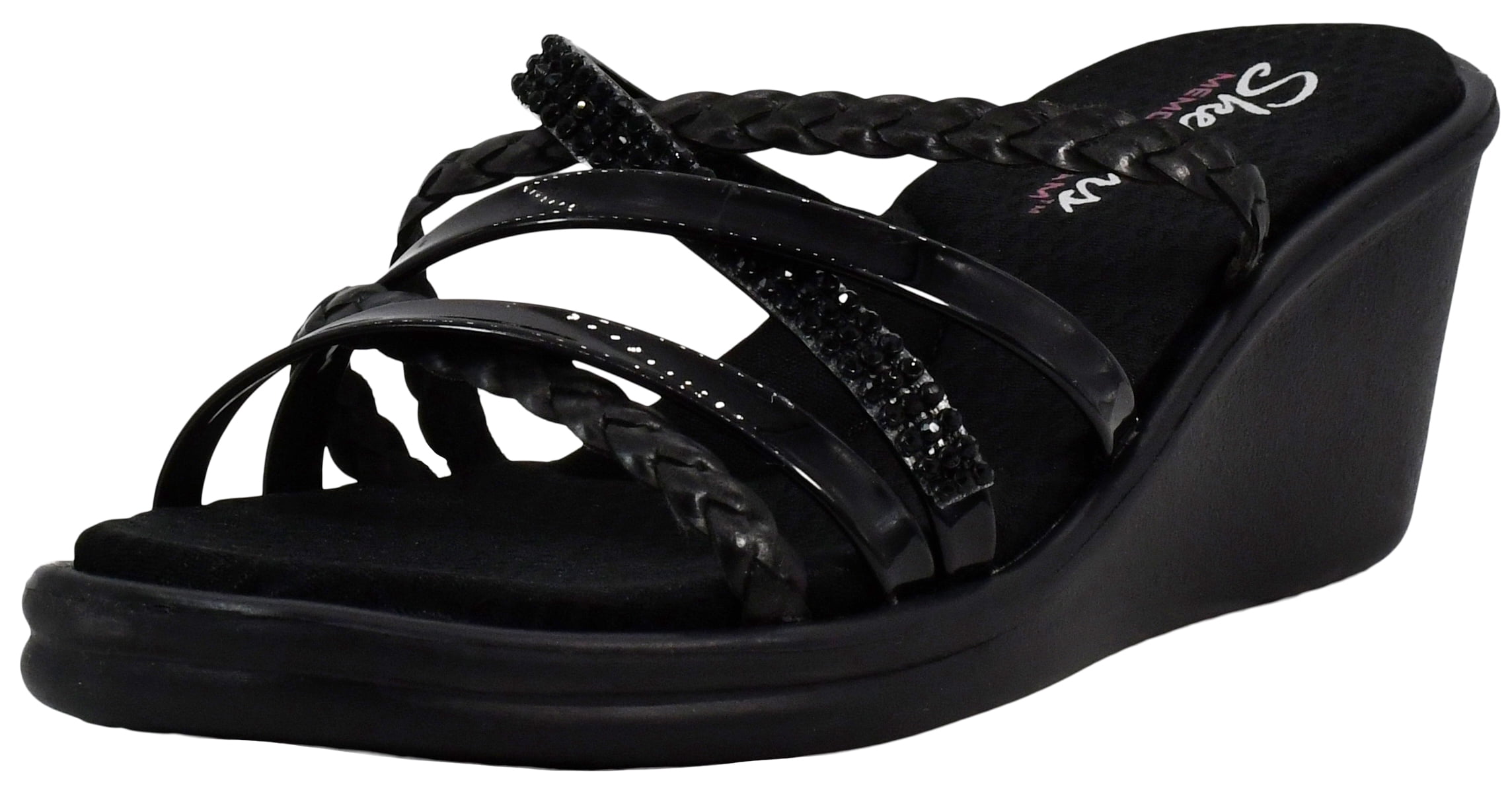 Skechers Women's Rumblers-Social Butterfly Wedge Sandal - Walmart.com