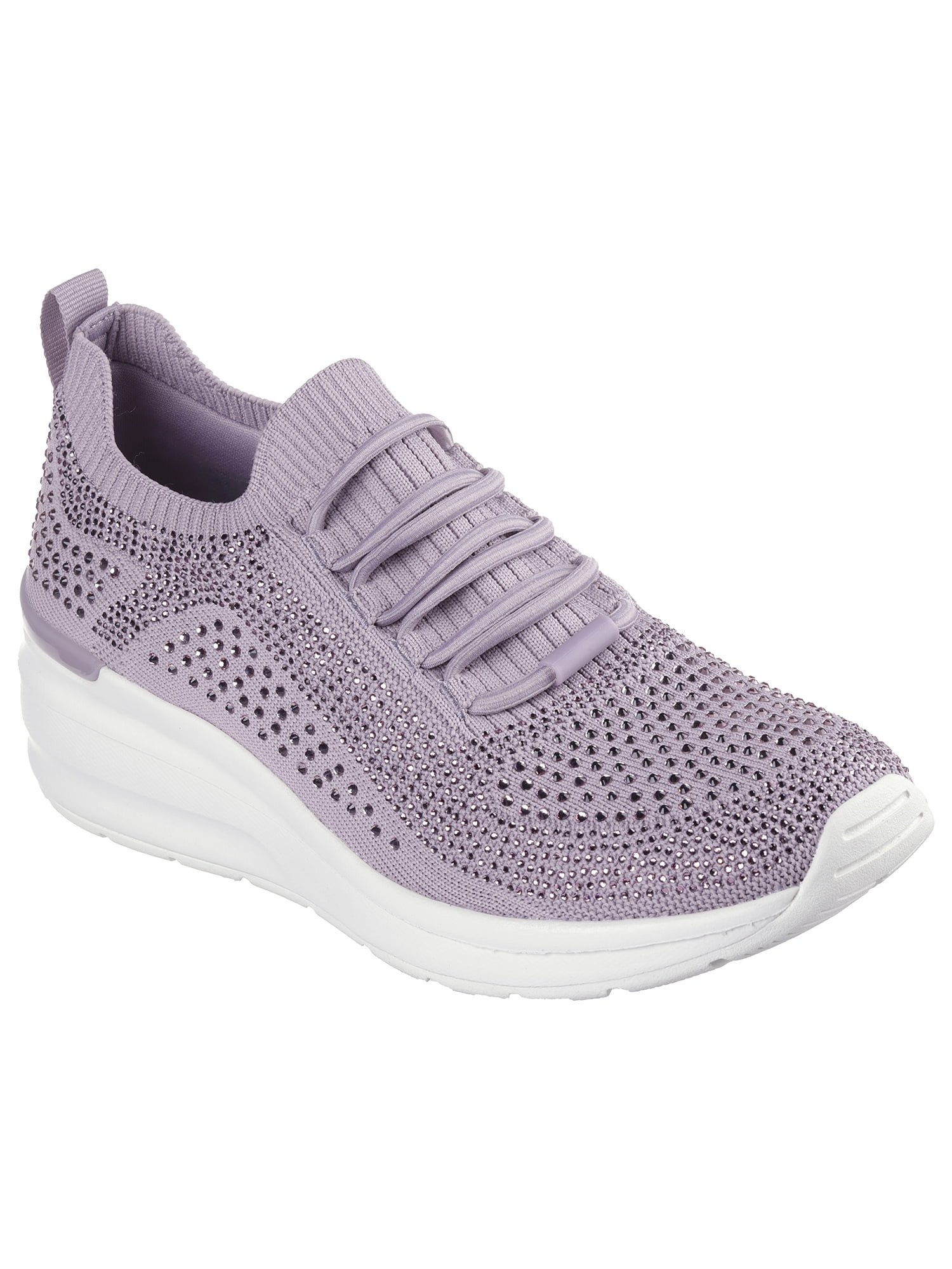 Skechers Women's Street BILLION - RHINESTONE RAMBLER Knit Wedge Sneaker ...