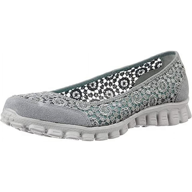 Skechers Womens EZ Flex 2-Flighty Crochet Suede Trim Ballet Flats ...