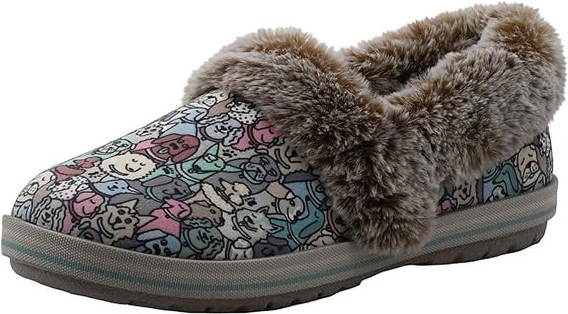 Skechers Womens Too Cozy Pooch Parade Slipper, Taupe Multi,6.5 M US ...