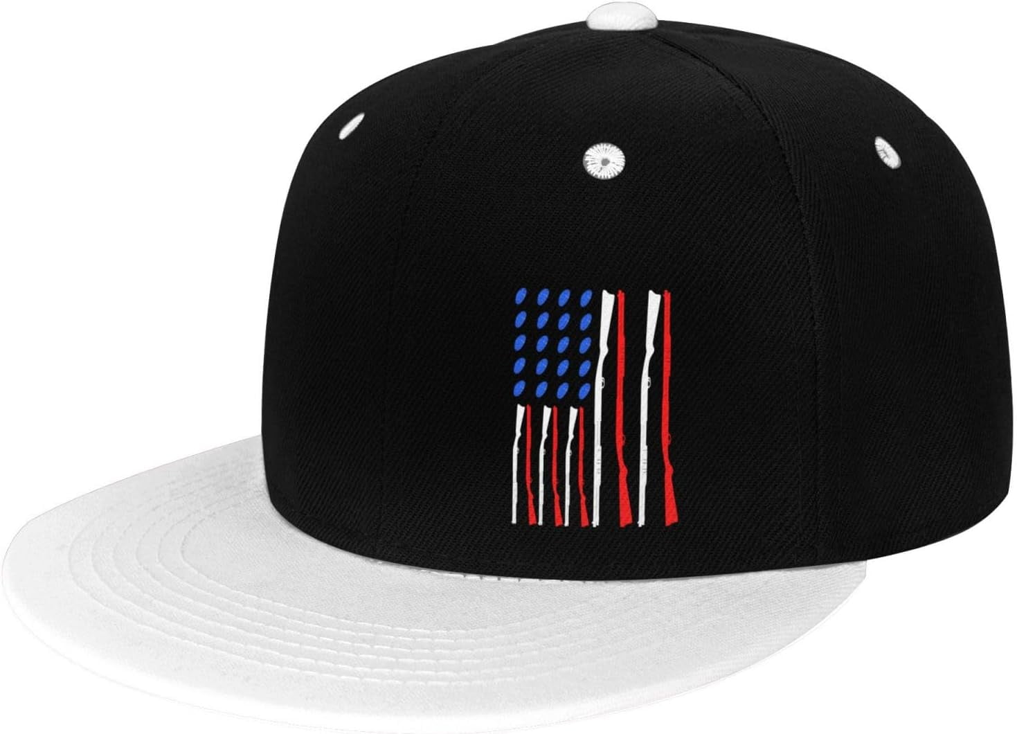 Skeet Shooting America Flag Trap Shooting Clay Pigeon Hat Flat Brim ...