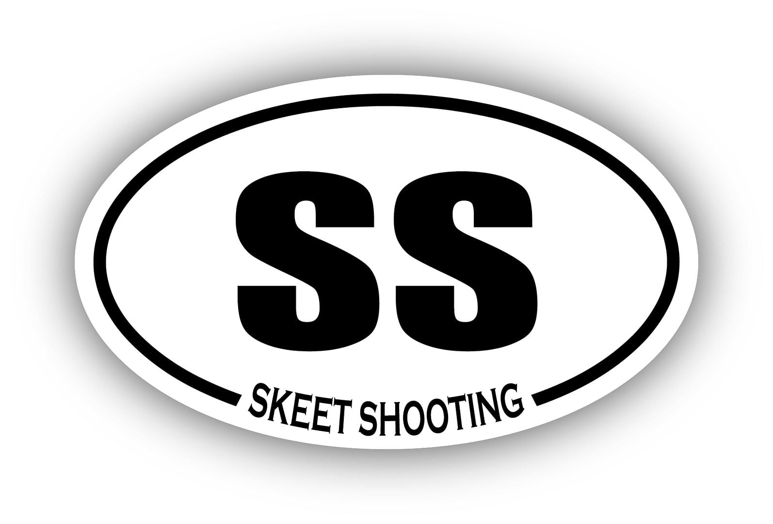 Skeet Shooting SS Oval Bumper Sticker 3M Vinyl Decal 3 in x 5 in ...