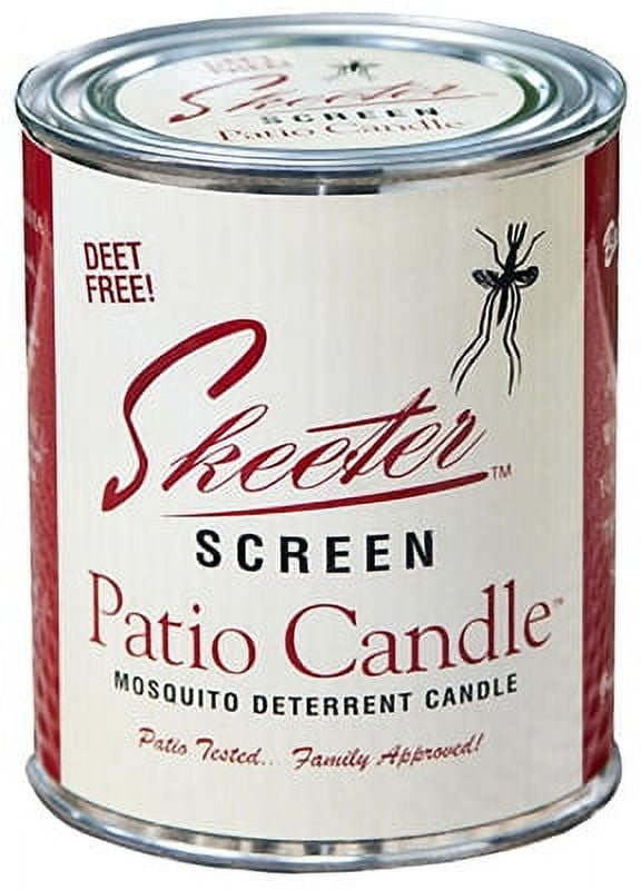 Skeeter Screen 15 OZ Patio Candle 80 Hour Burn Time Will Deter Sounds ...