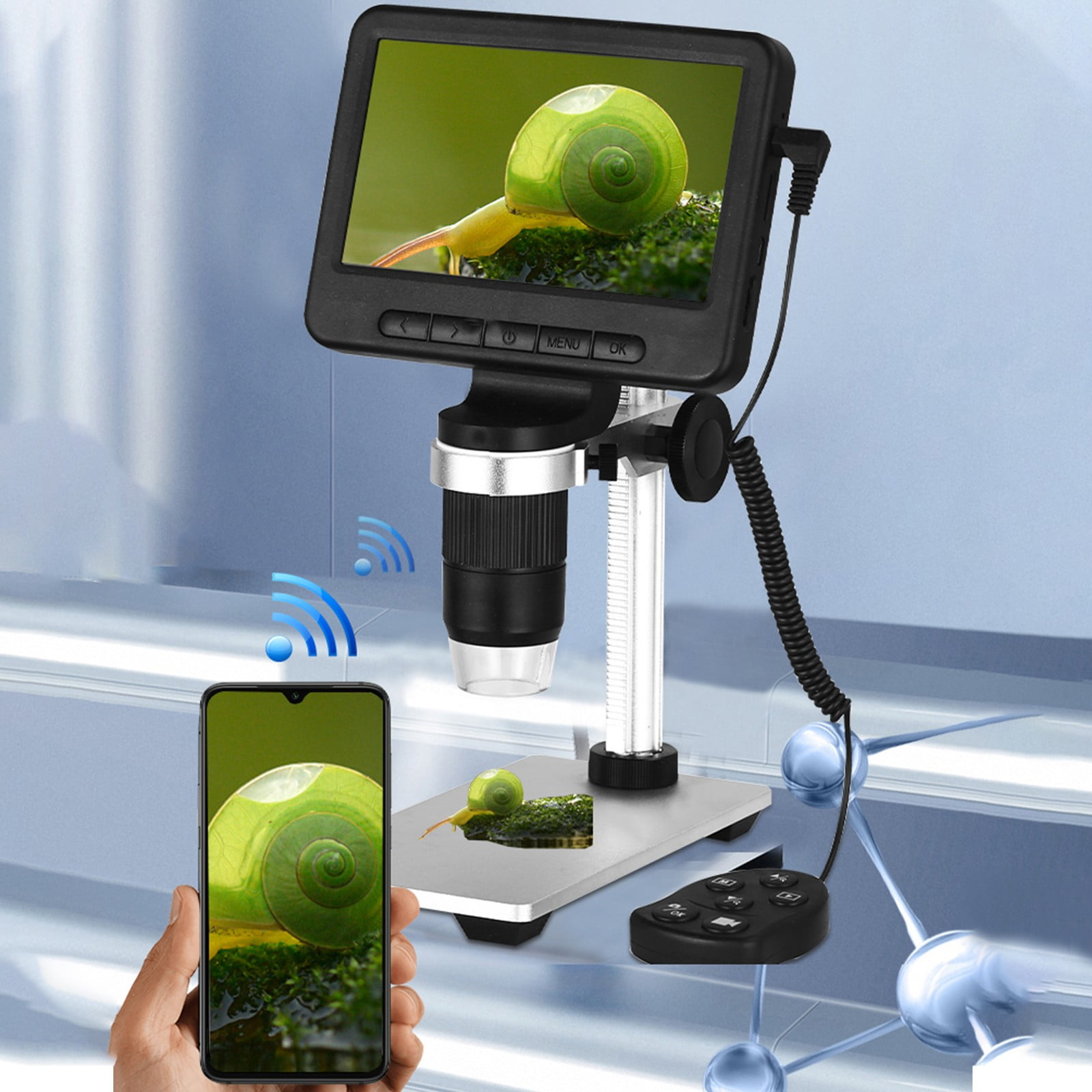 Skegnu 50% Off Clear! Digital Microscope Wifi With Screen Integrated ...