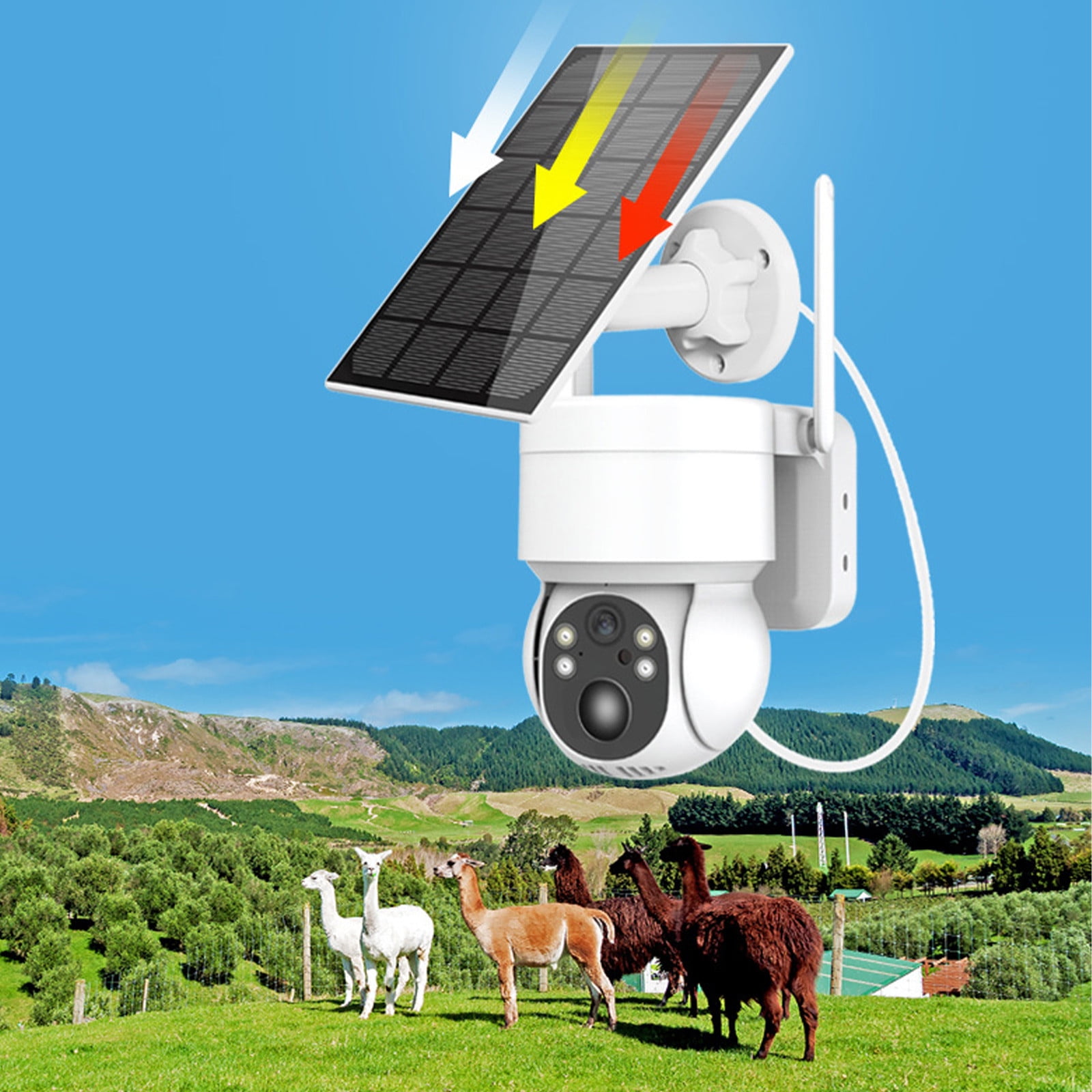 Skegnu 50% Off Clear! Security Camera 2MP Outdoor Solar Powered 2.4G ...