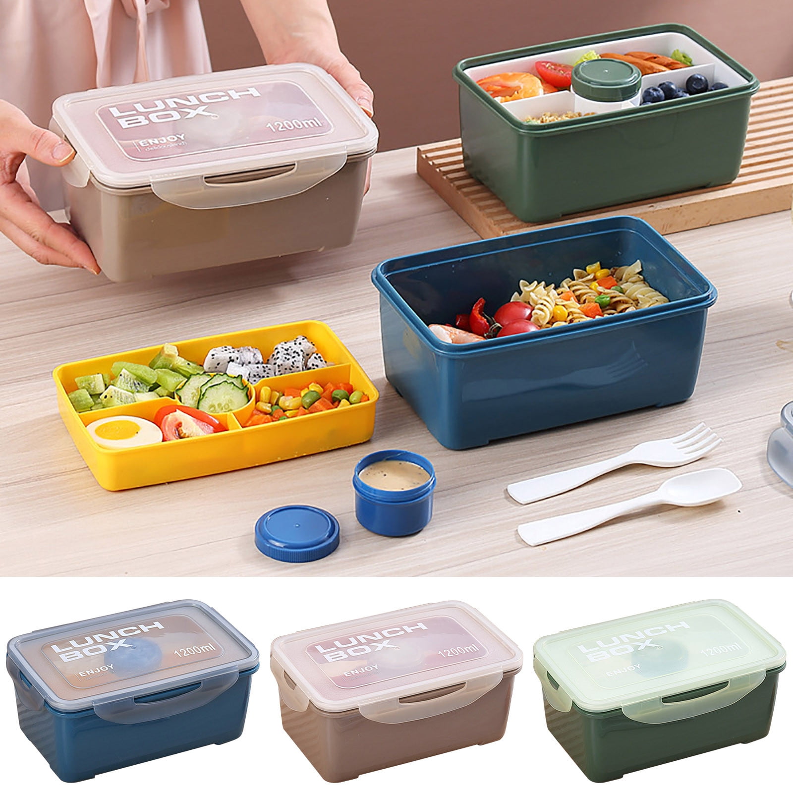 Skegnu Back to School Supplies Under $10 Portable Separated Lunch Box ...