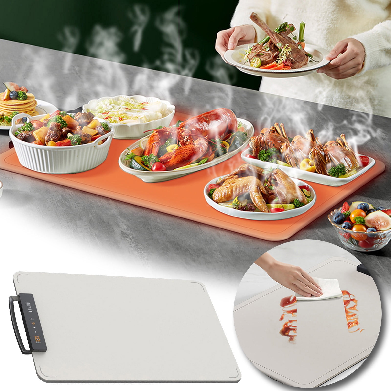 Skegnu Cutting Boards for Party Electric Warming Tray With Adjustable ...