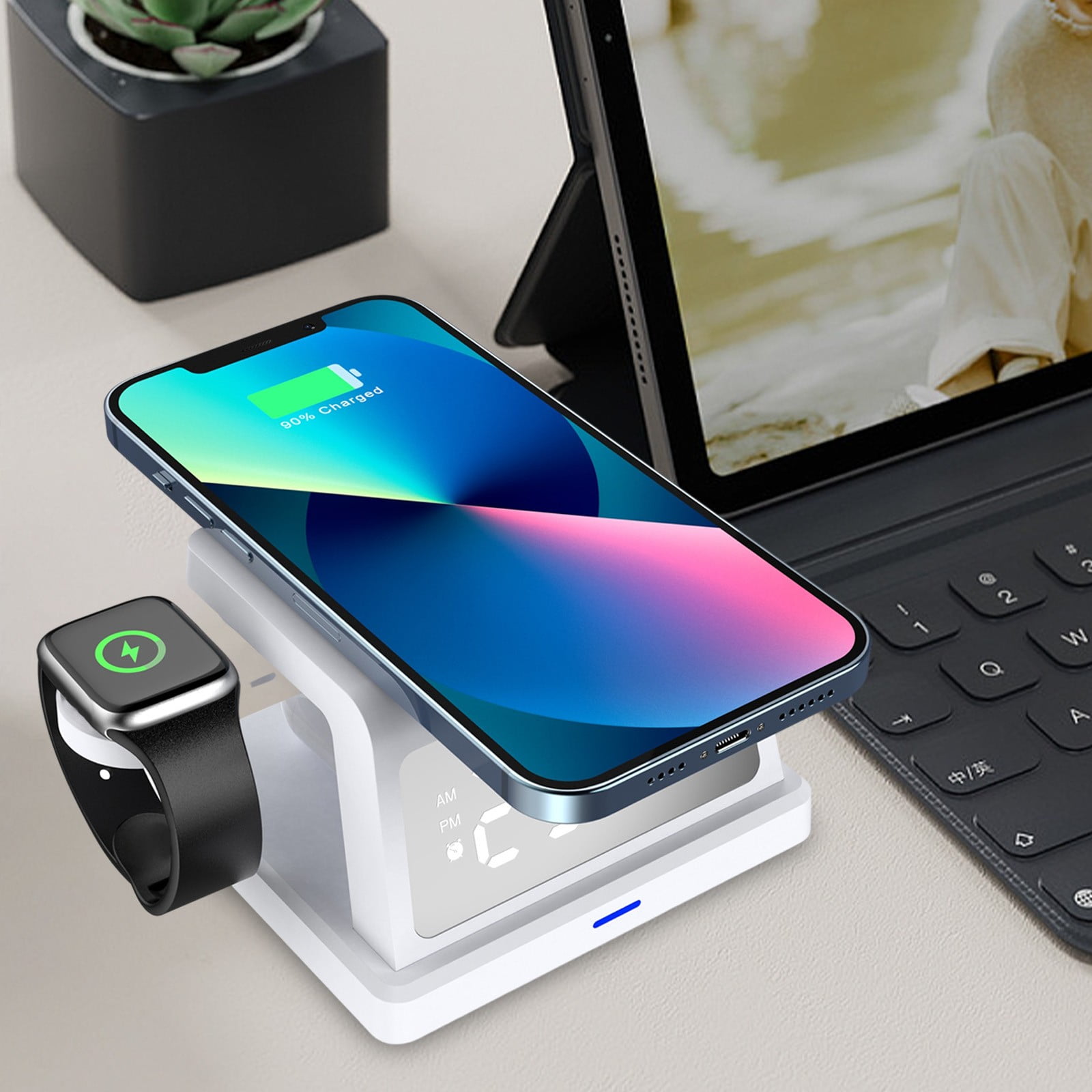 Skegnu Digital Alarm Clock 15 W Portable Digital Clock Mobile Phone ...