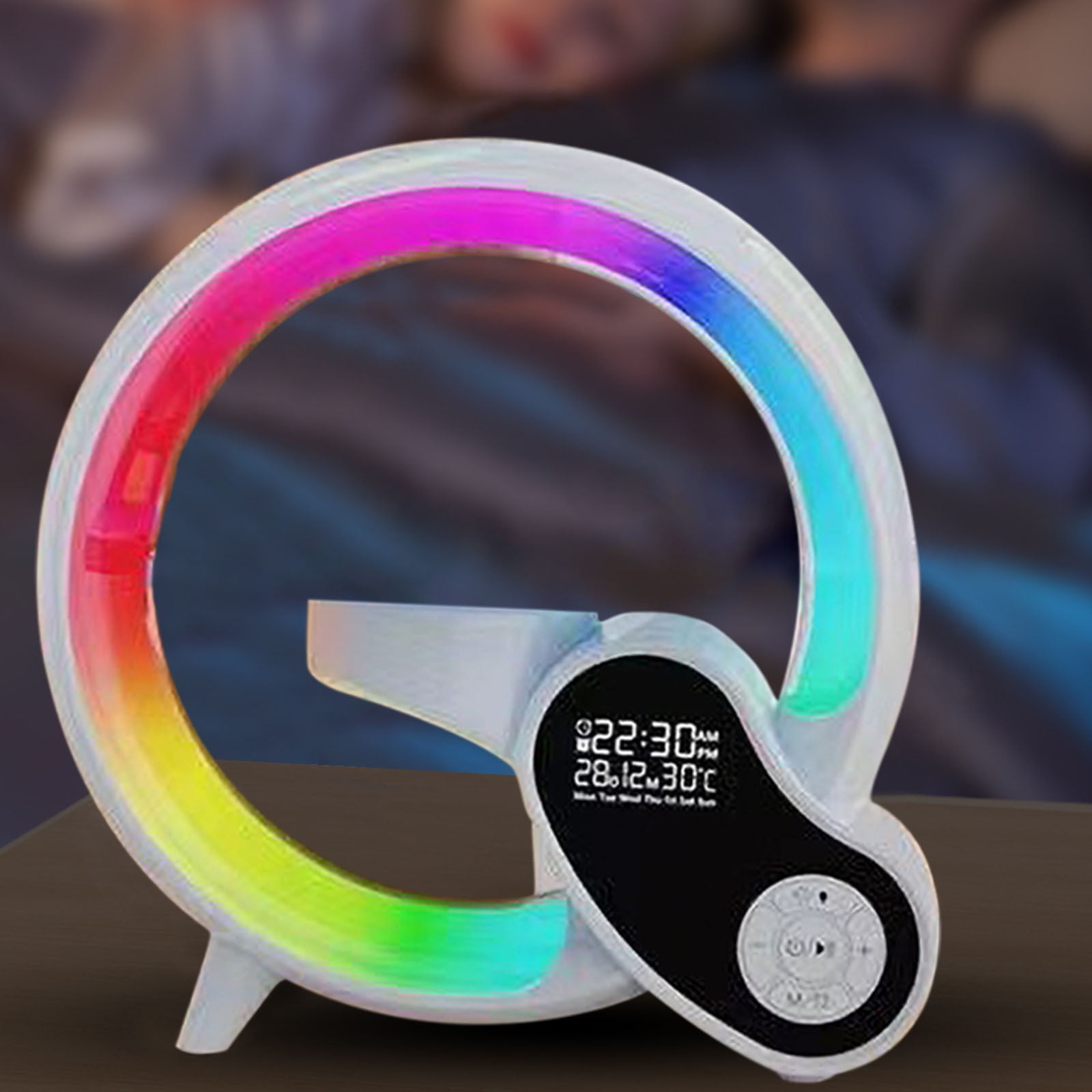 Skegnu Digital Alarm Clock Intelligent APP Bluetooth Audio Light LED ...