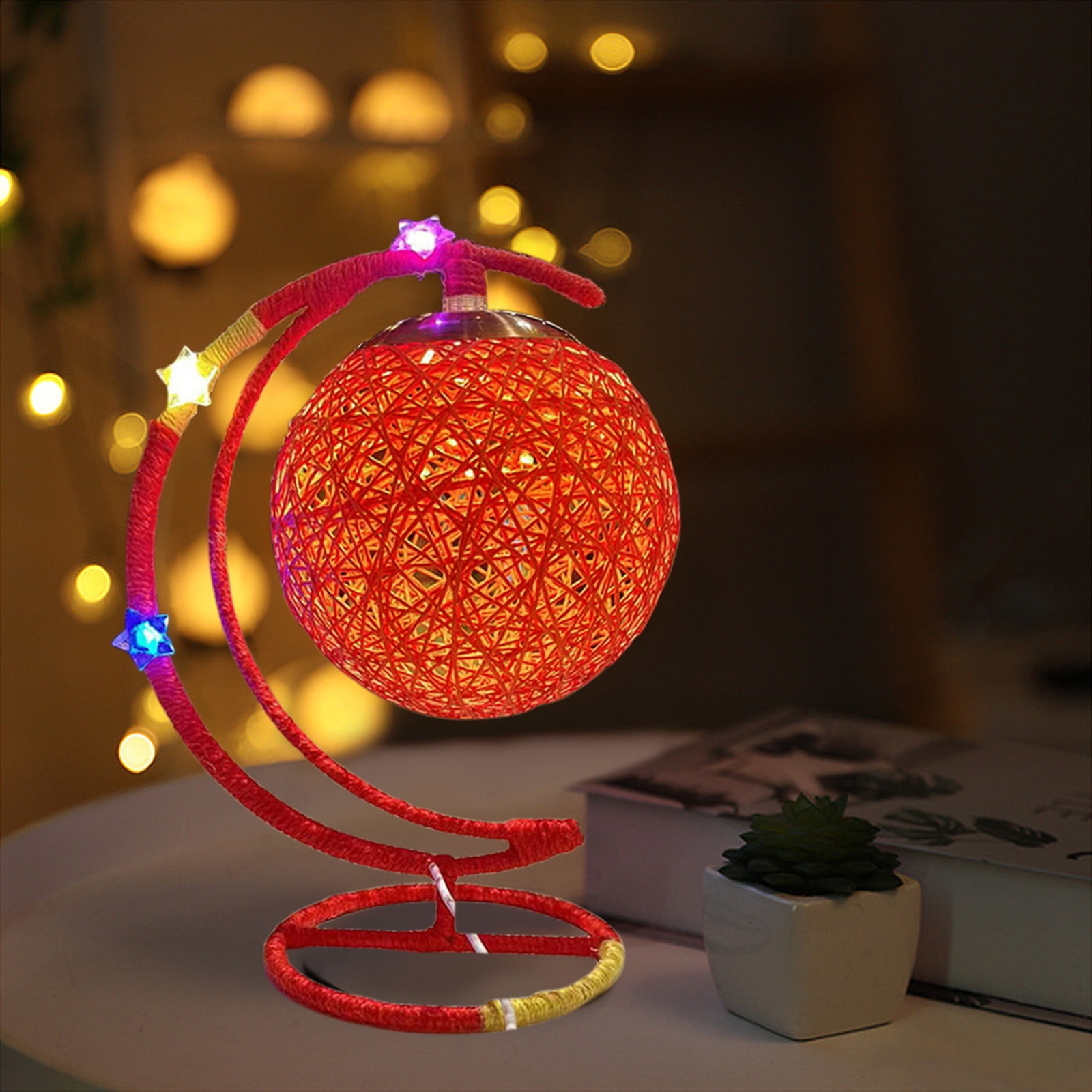 Skegnu Home Decor Lron Decorative Lamp, Battery Operated Iron Table ...