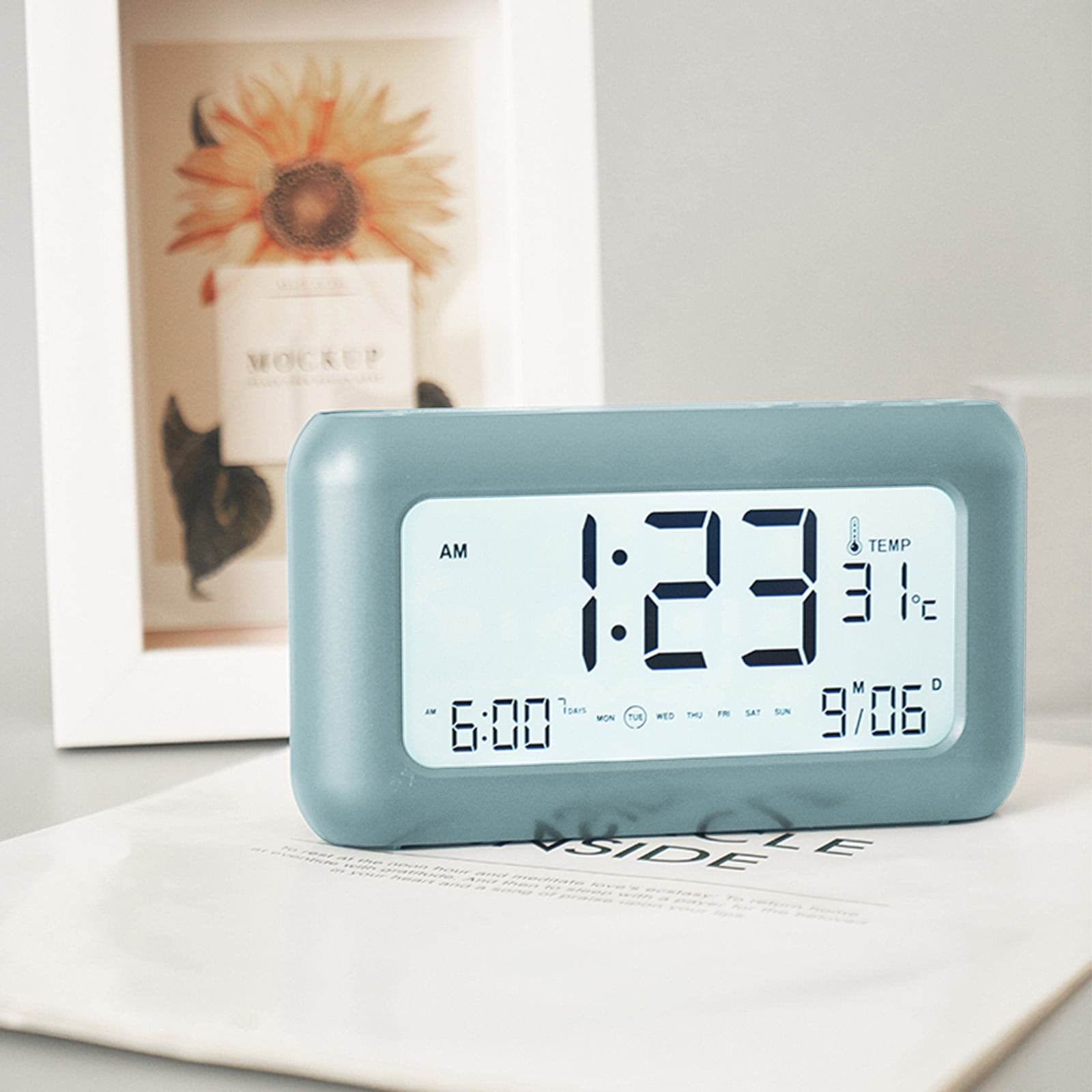 Skegnu Loud Alarm Clock 170 ° Wide Angle Display LCD Screen Electronic ...