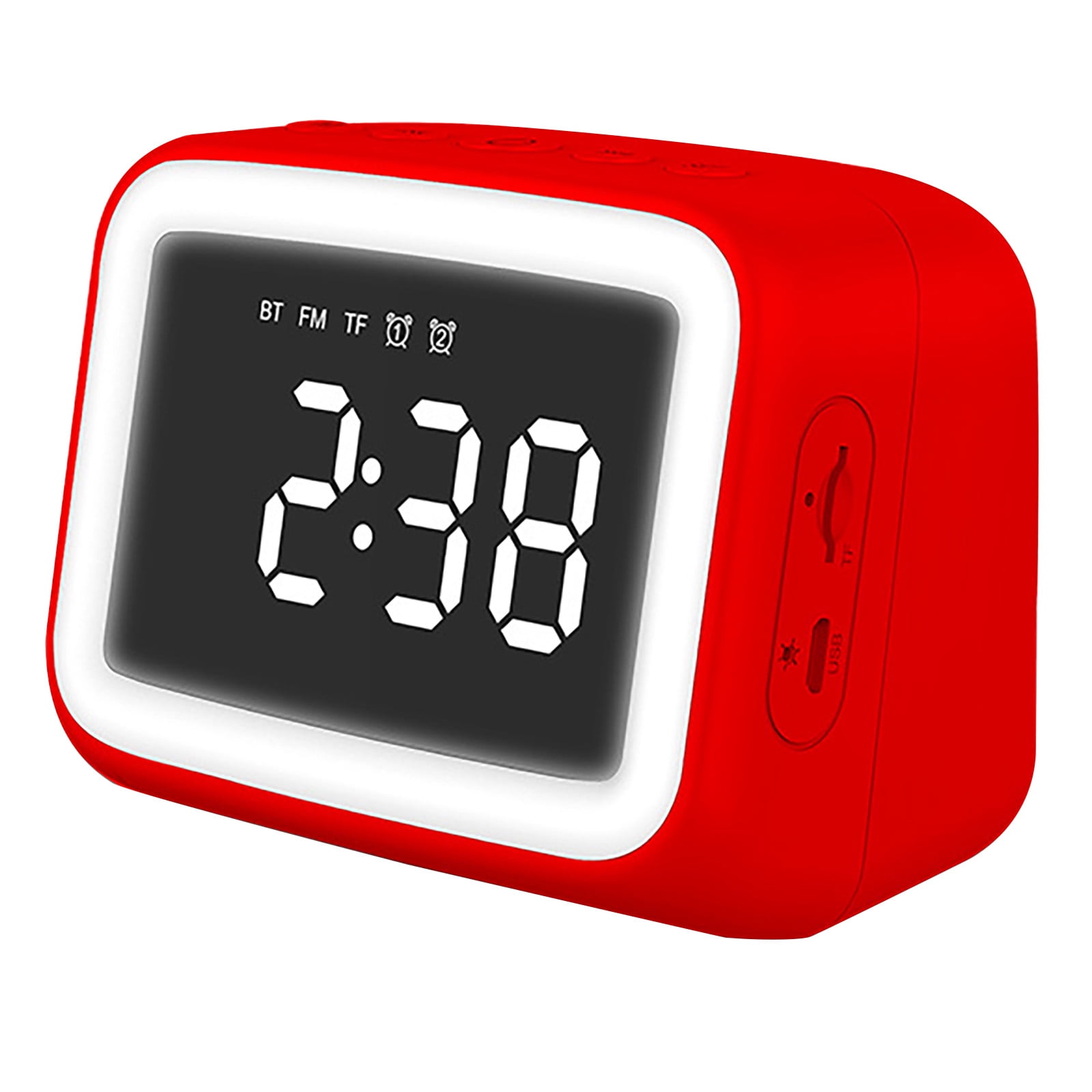 Skegnu Loud Alarm Clock Mini Mirror Clock Alarm Clock Night Light Card ...