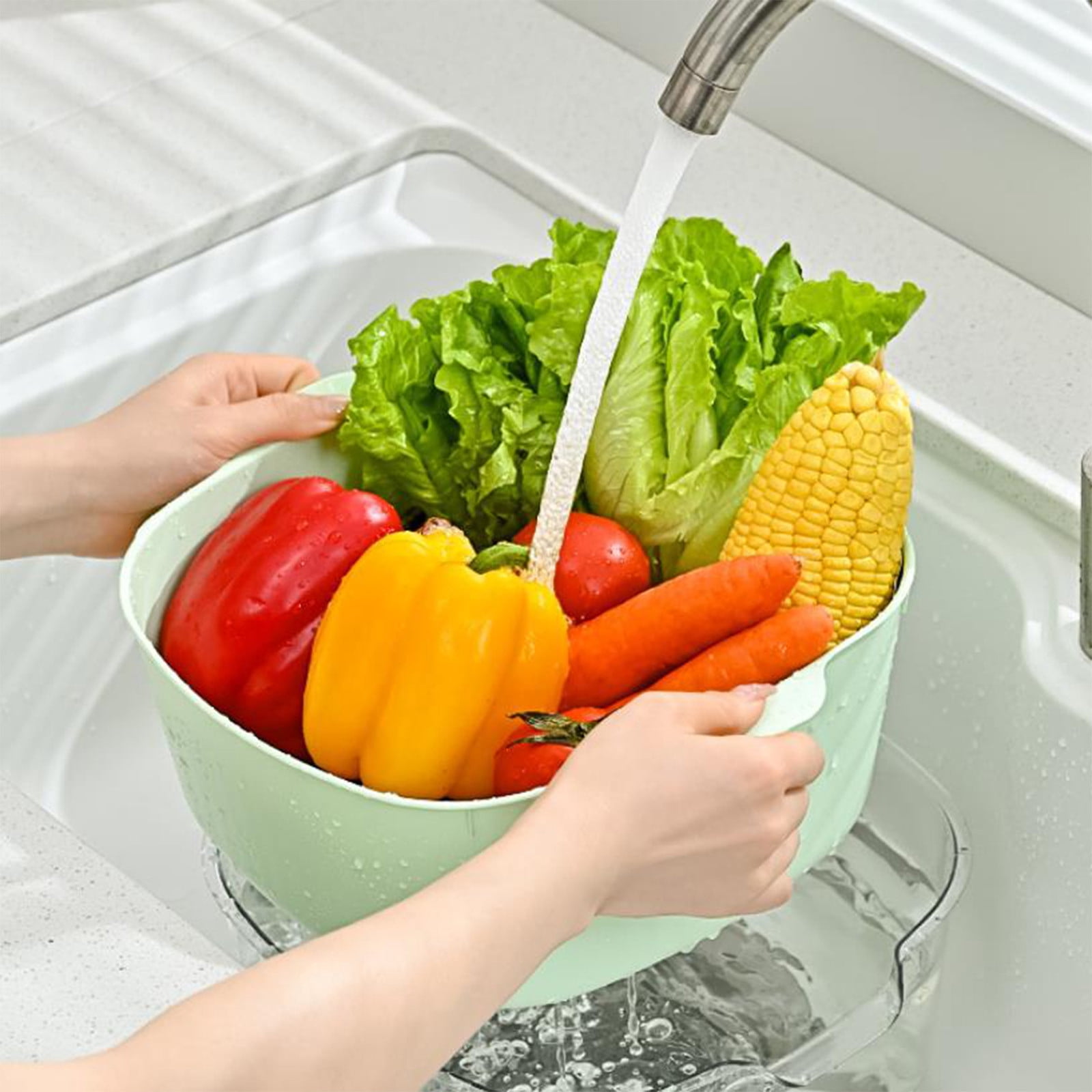 Skegnu Multi Functional Basket New Fruit Cleaning Bowl With Strainer ...