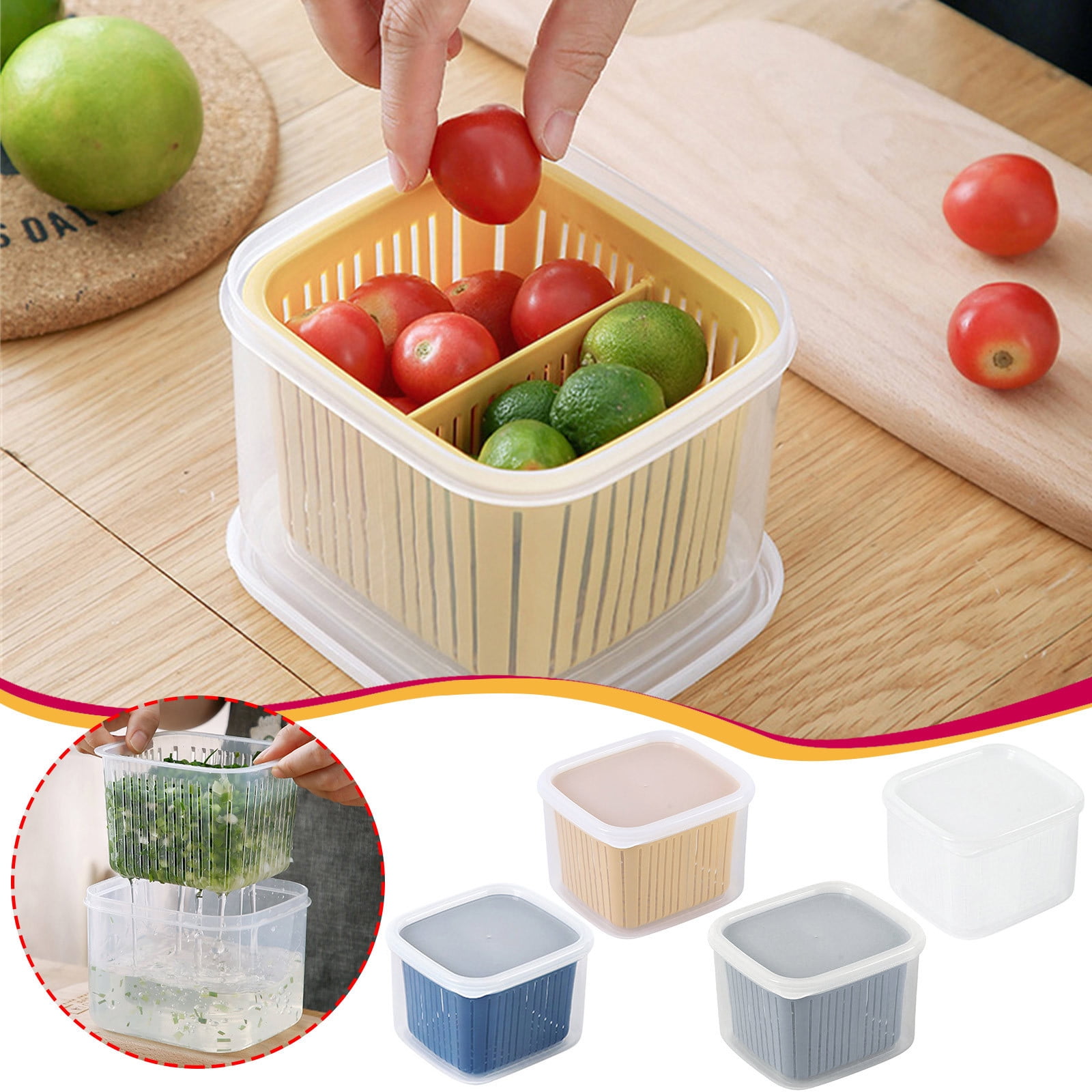 Skegnu Preservation Box Refrigerator Side Dish Storage Box Kitchen ...