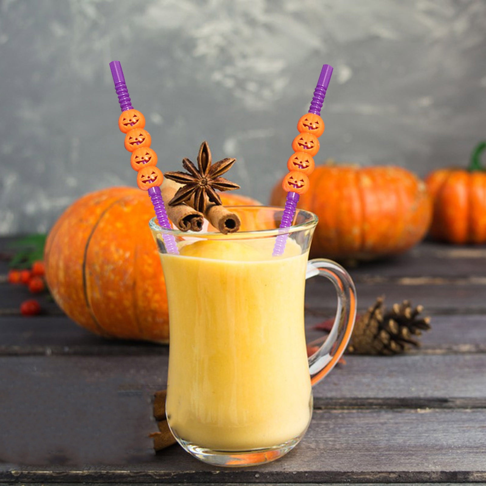 Skegnu Straw Toppers 5pcs Straws Halloween Pumpkin Tools Halloween ...