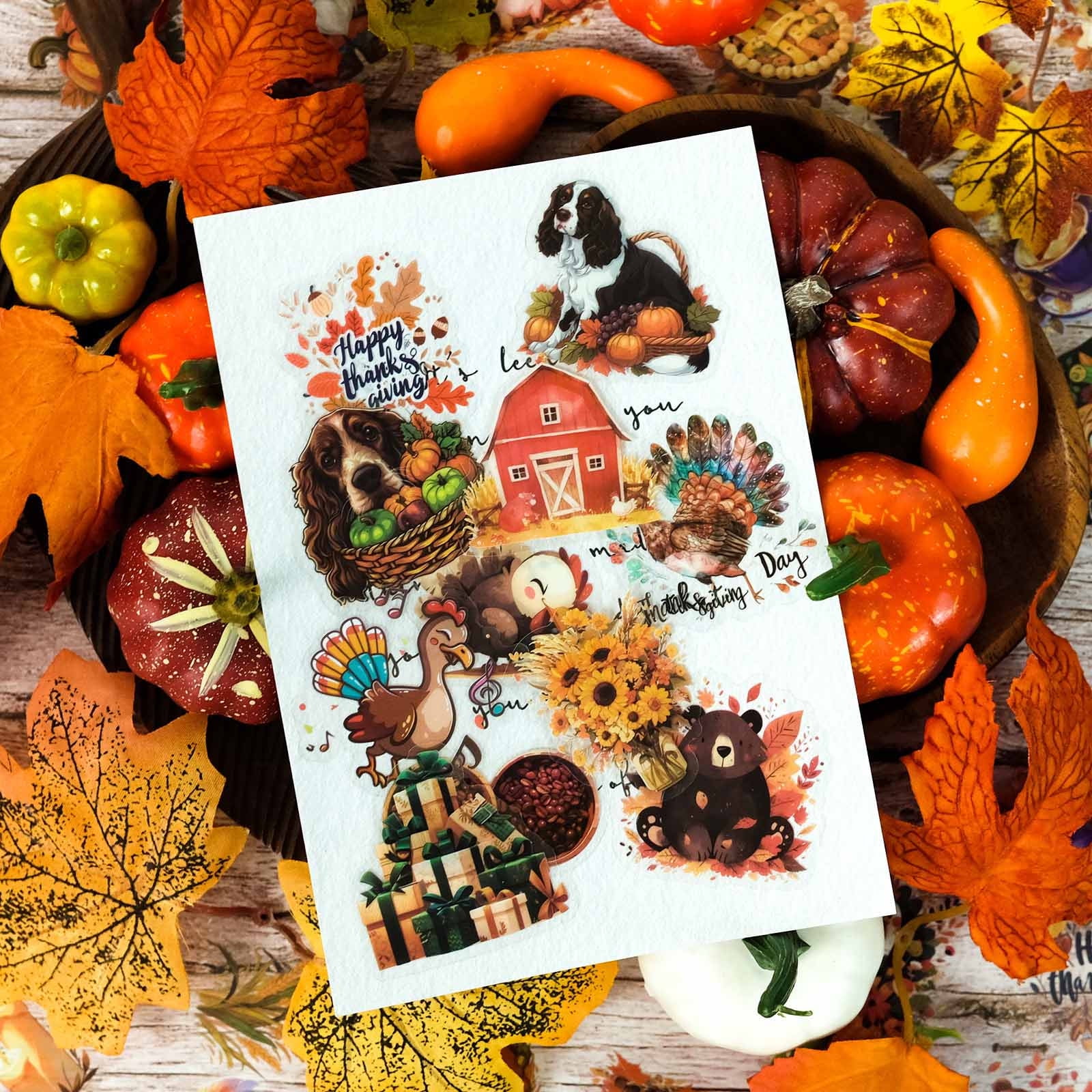 Skegnu Thanksgiving Decorations Stickers 50 Thanksgiving Decals Season ...