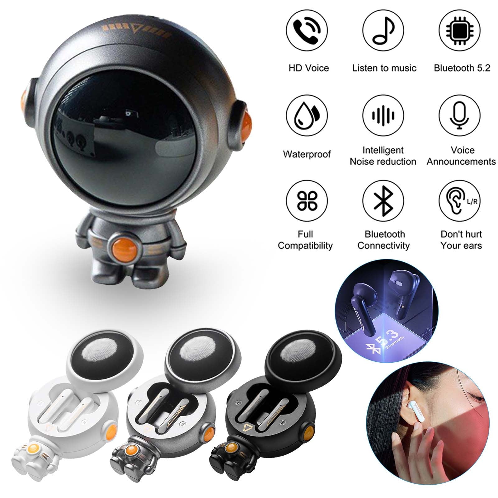 Skegnu Wireless Earbuds Bluetooth Holiday Gift Finder Astronaut Real ...