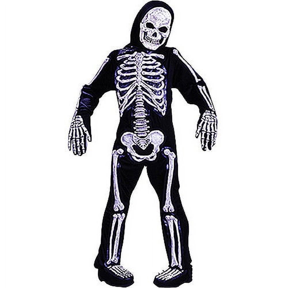 Fun World Skelebones Child Halloween Costume, Skeleton Jumpsuit, Gloves ...