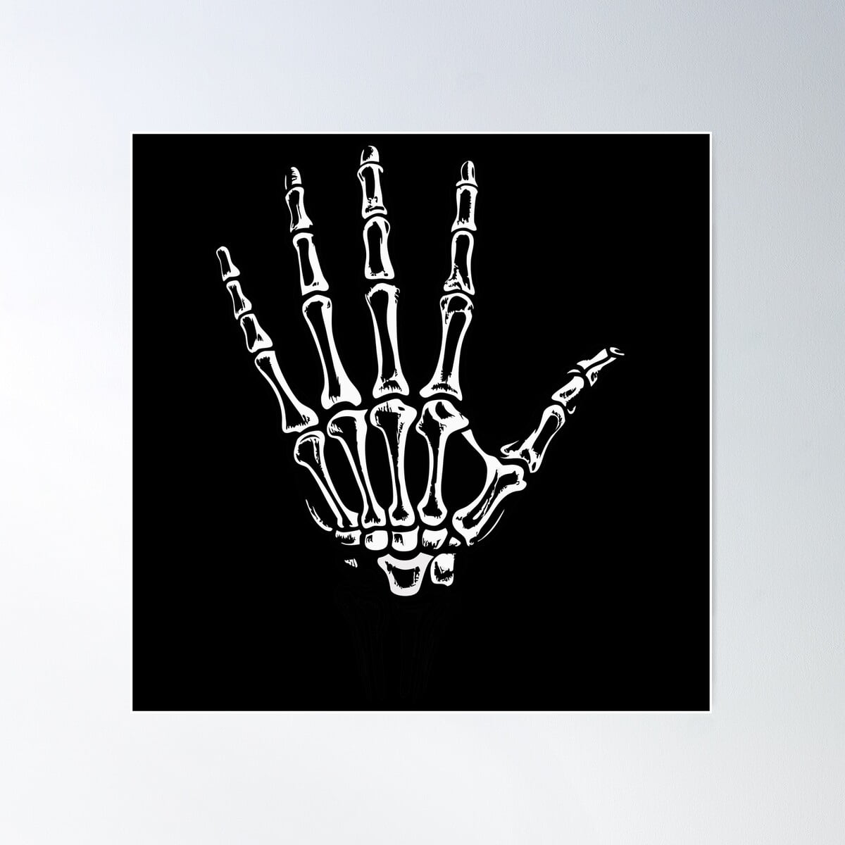 Skeletal Hand Poster Wall Art, Modern Wall Decor For Living Room ...