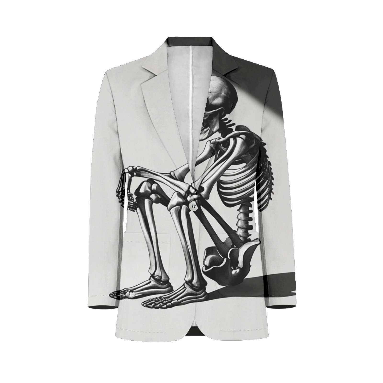 Skeletal Meditation Art Print Mens Suits Shawl Collar Slim Fit Suit ...
