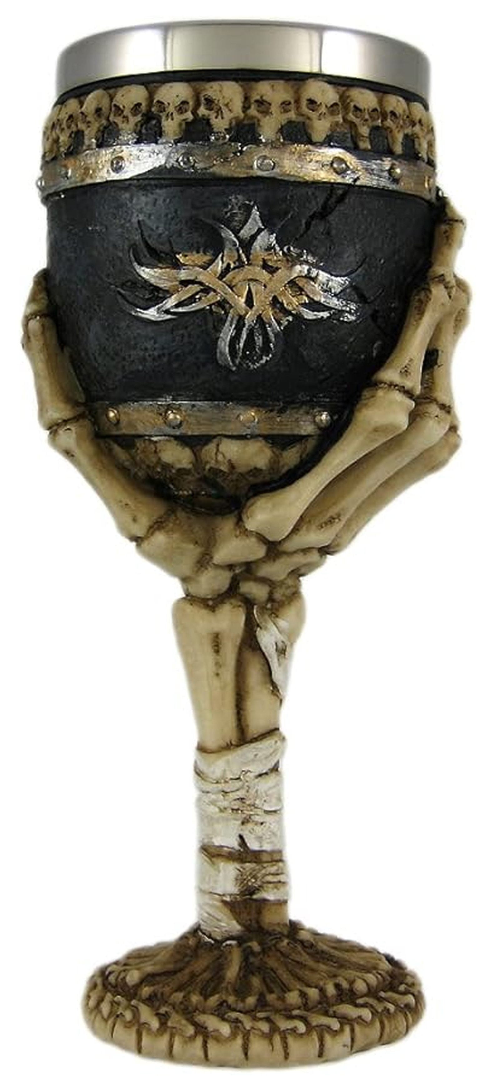 Skeletal Wine Goblet - Ossuary Style Gothic Cup, Halloween Decor ...