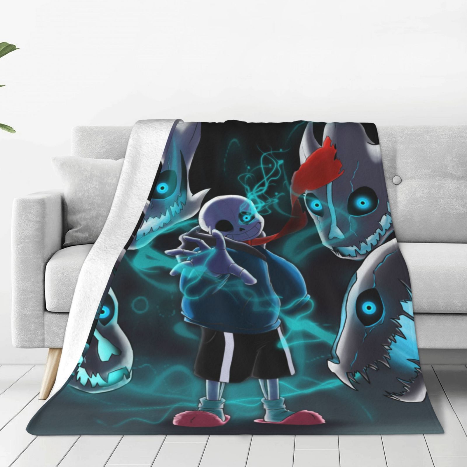 Skelete Sans Undertale Flannel Blanket Cozy Ultra-Soft Micro Fleece ...
