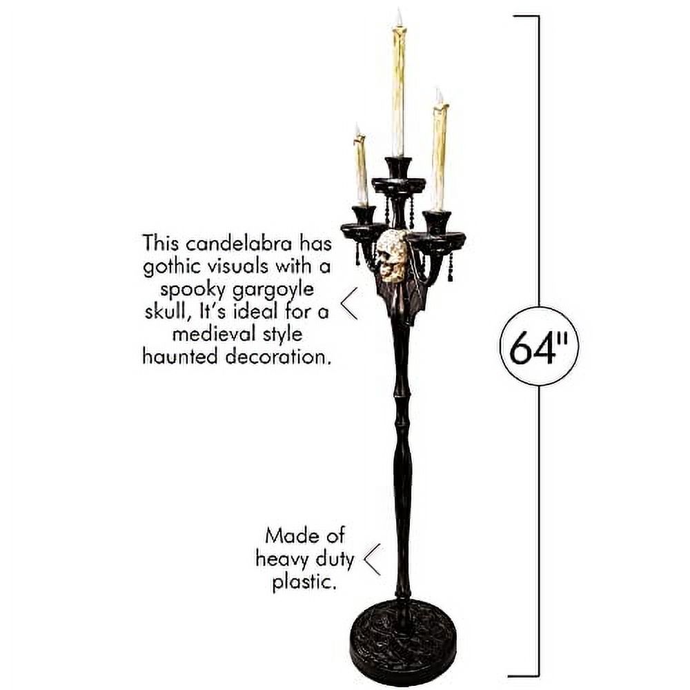 Skeleteen Animated Halloween Candelabra Decoration - Creepy Gothic ...