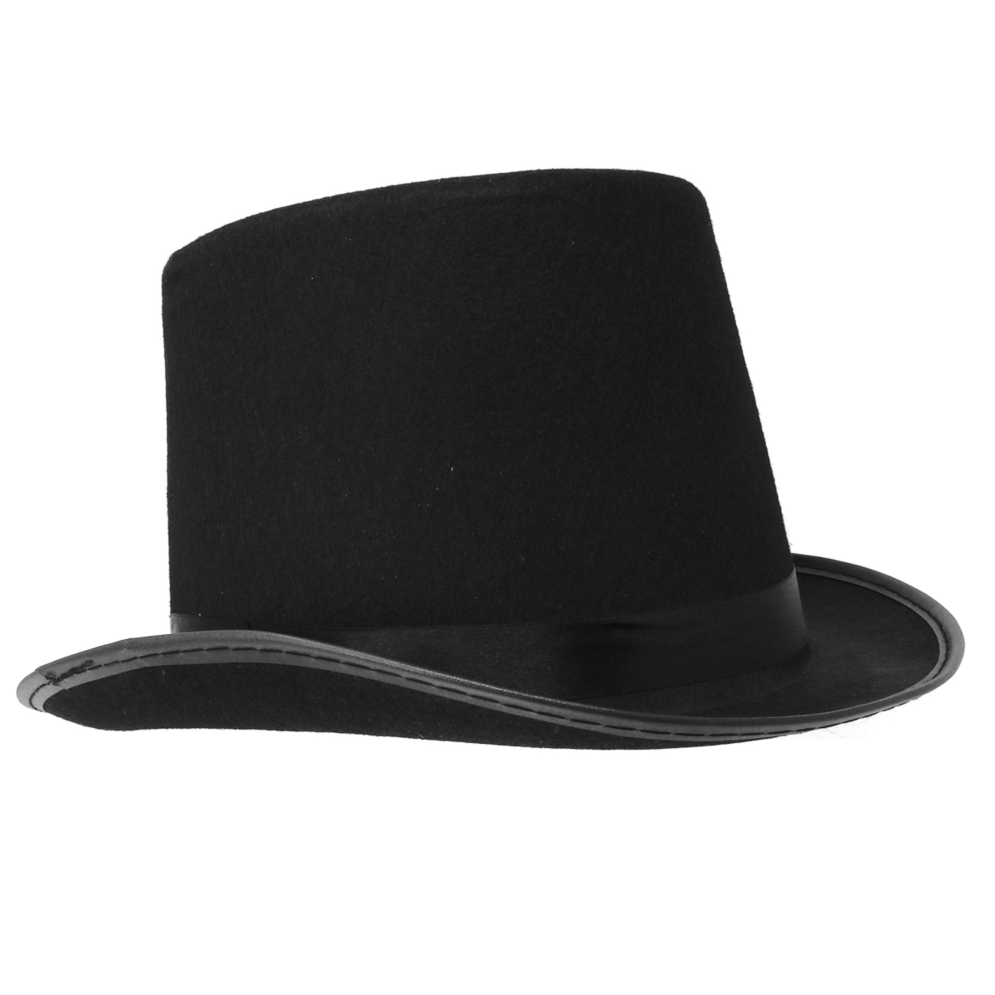 Skeleteen Black Felt Top Hat - Costume Hats for Magician or Ringmaster ...