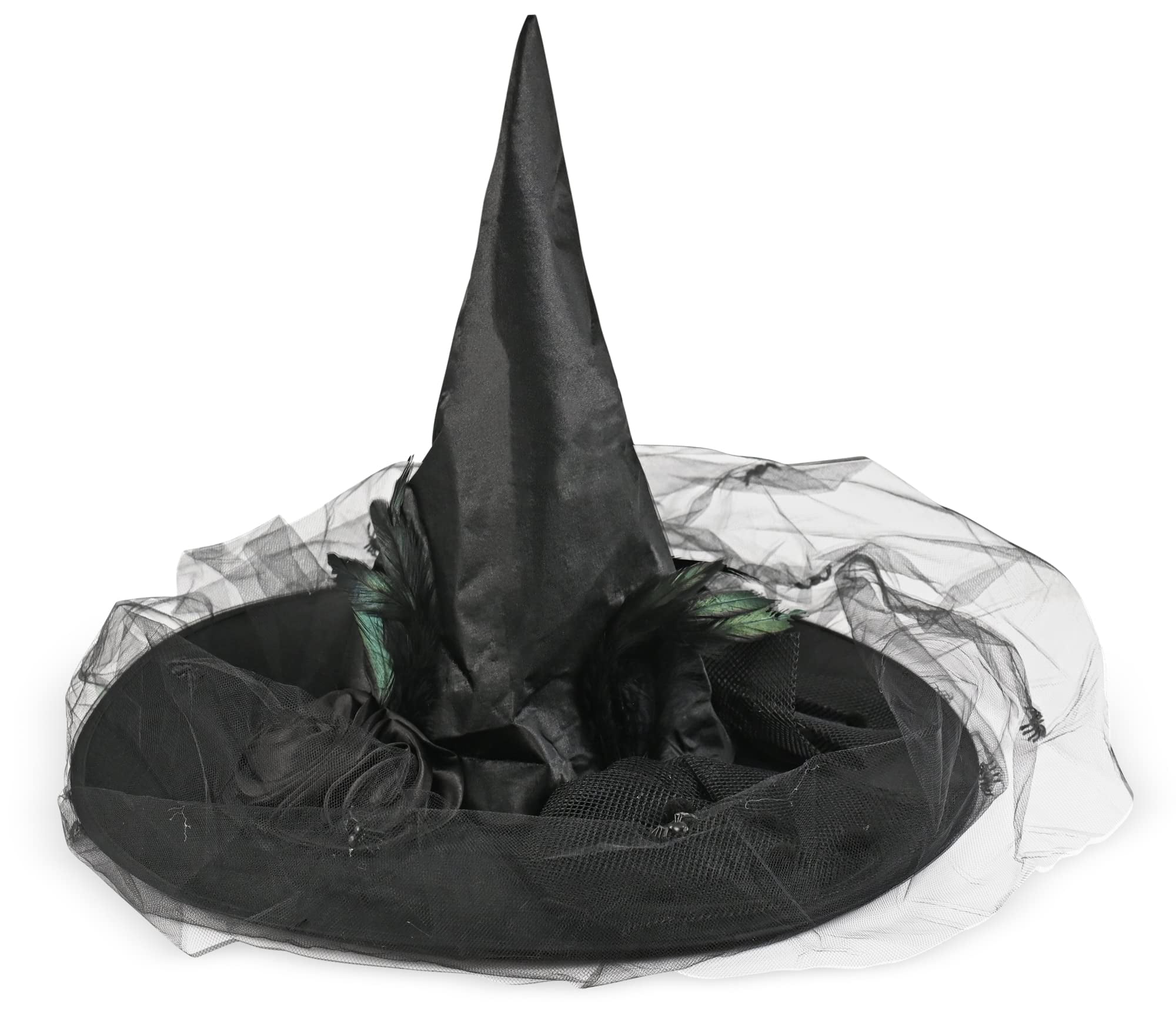 Skeleteen Deluxe Pointed Witch Hat - Glamorous Black Witches ...