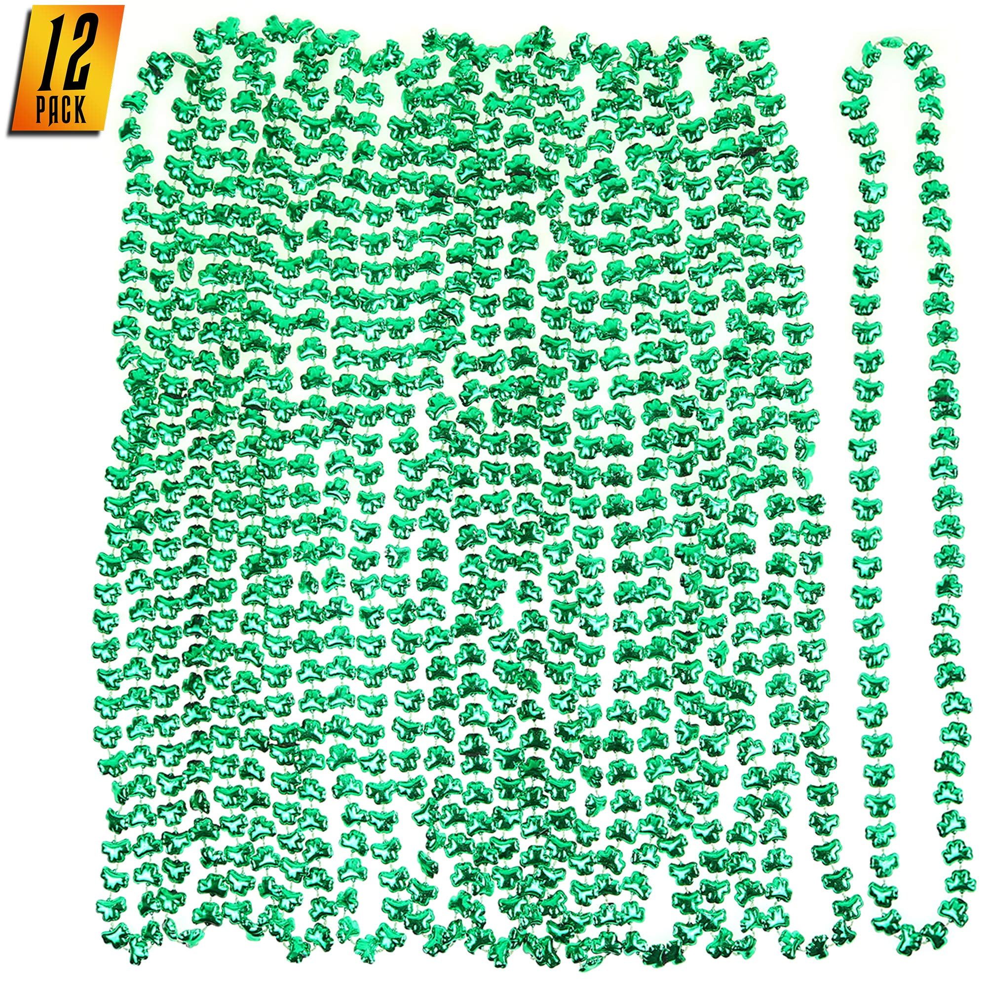 Skeleteen Green Shamrock Beads Necklaces - St Patricks Day Bead ...